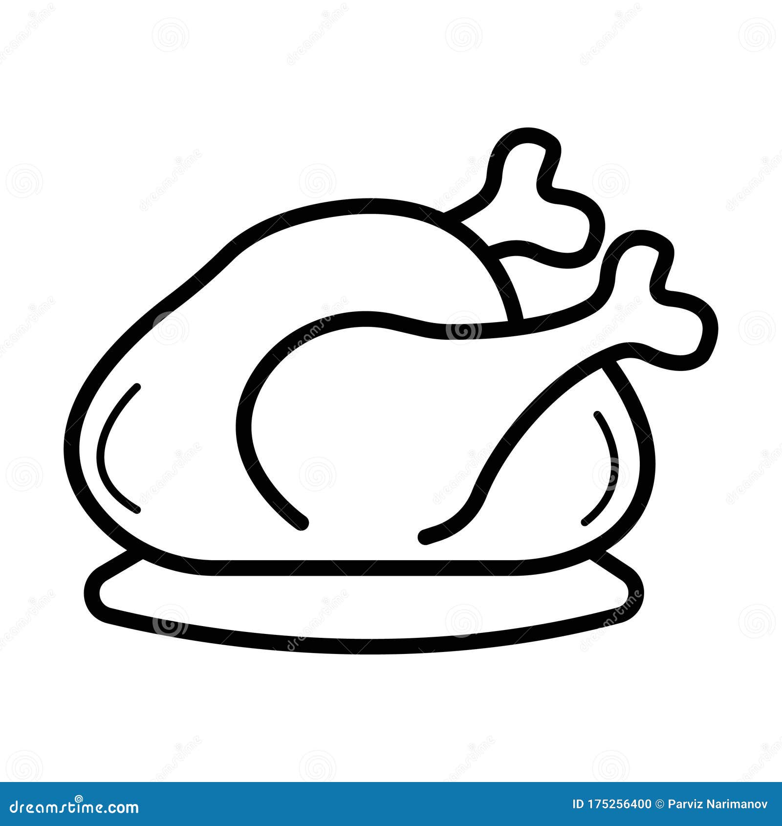 Chicken Icon. Chicken Dish Vector. Chicken Vector. Chicken on Plate ...