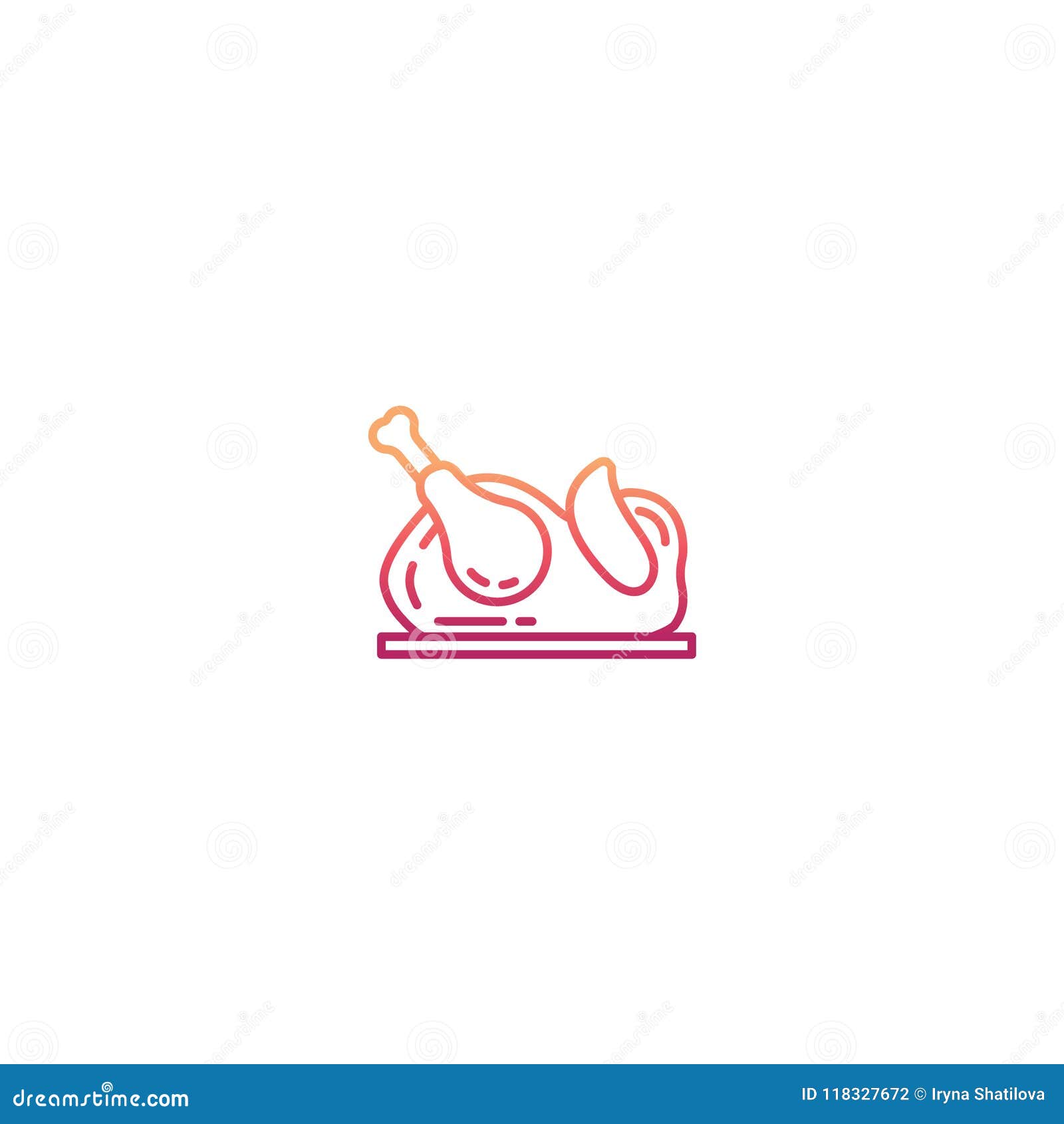 Minimal chicken icon stock vector. Illustration of linear - 118327672