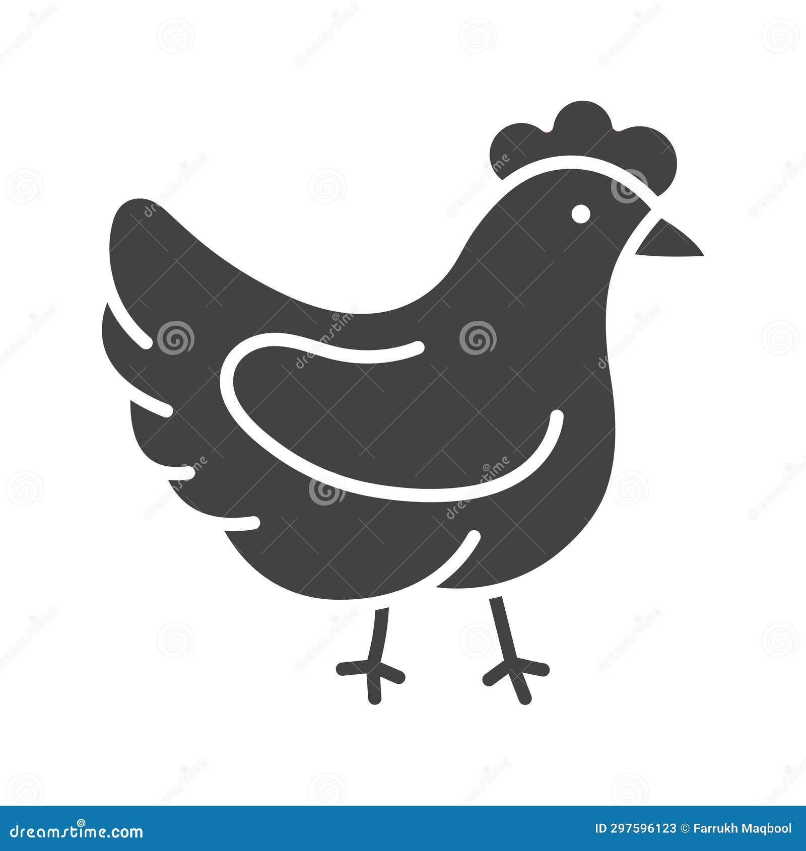 Chicken icon vector image. stock vector. Illustration of icon - 297596123