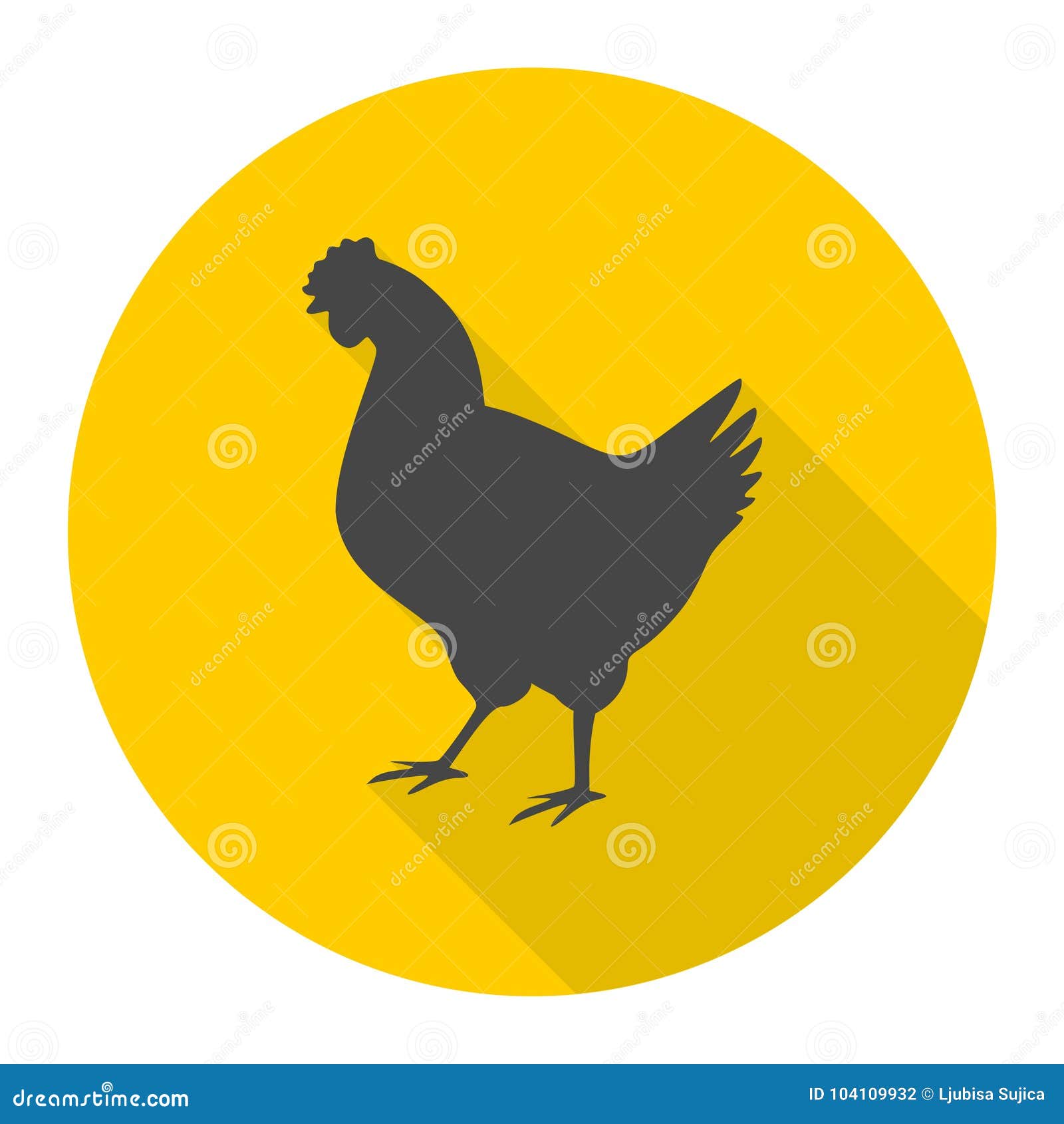 Chicken icon stock vector. Illustration of farm, chicken - 104109932