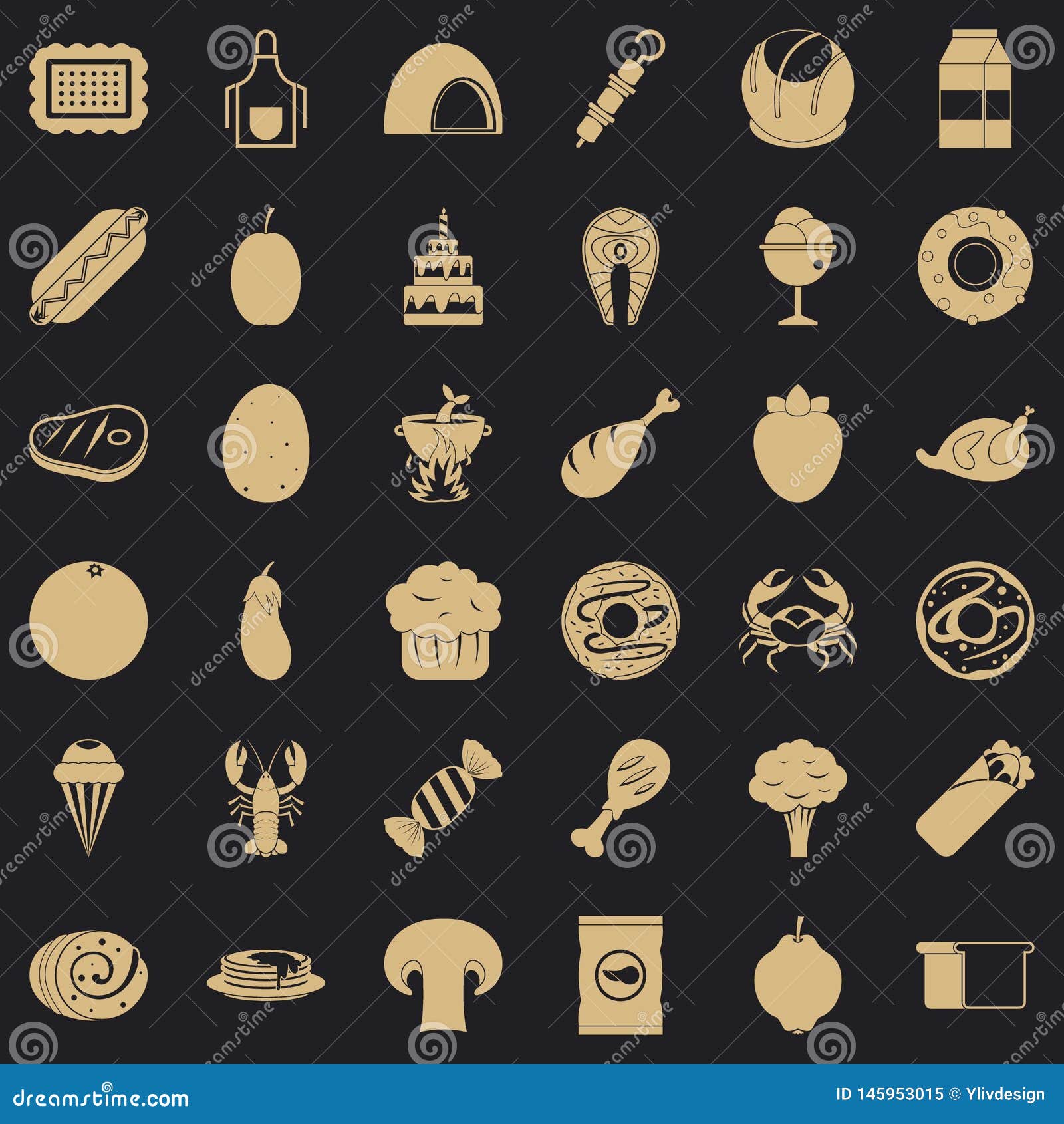 Chicken Icons Set, Simle Style Stock Vector - Illustration of full ...