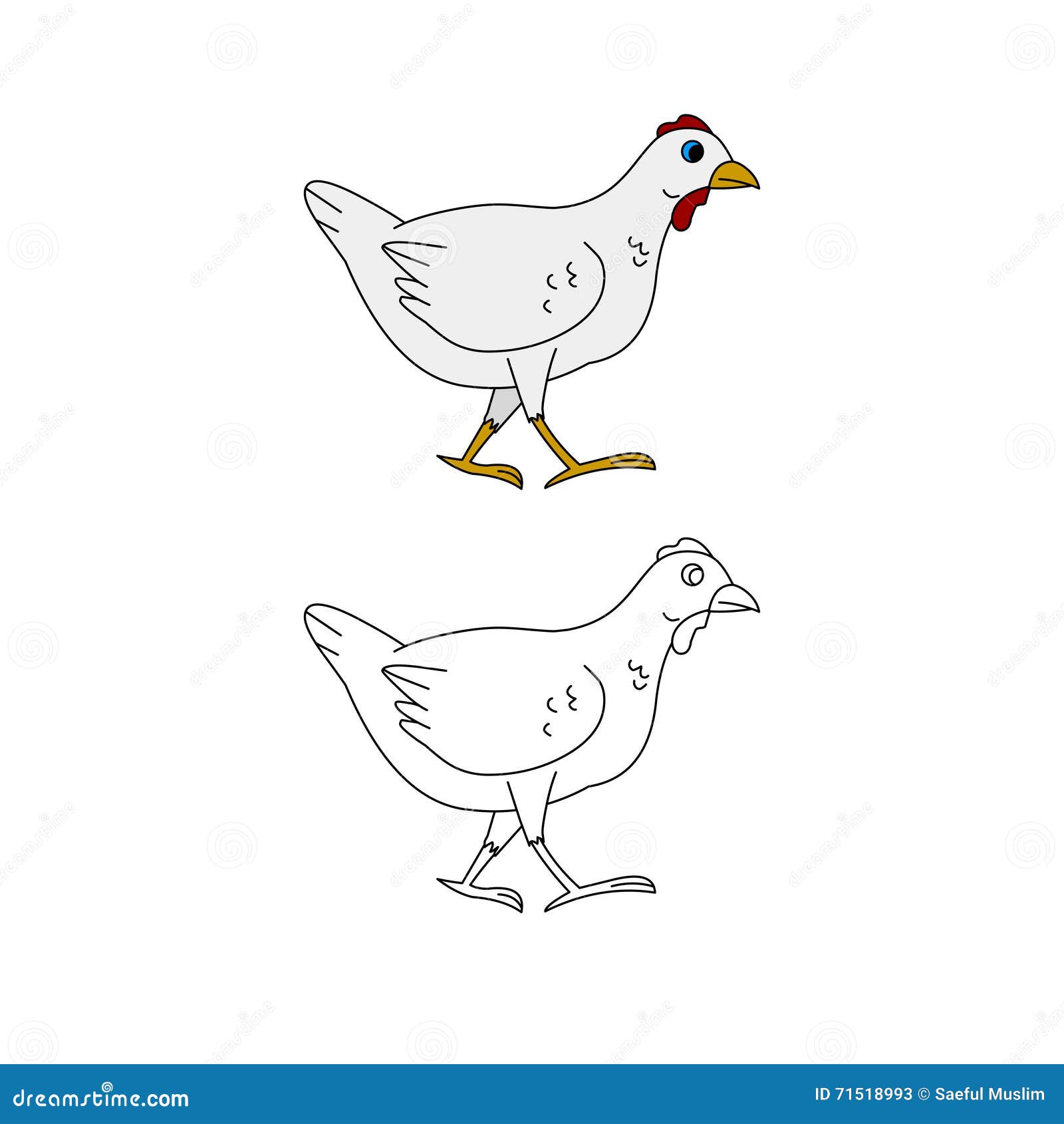 Chicken stock illustration. Illustration of outline, pets - 71518993