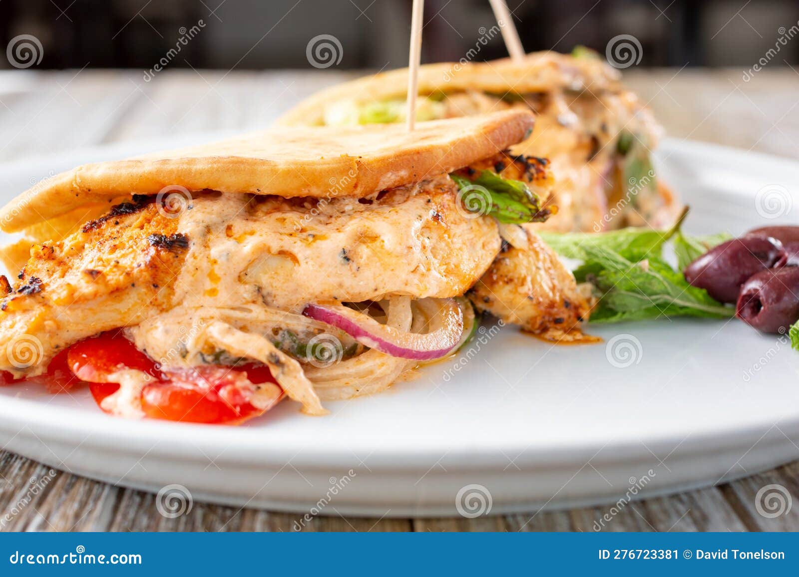 Chicken Kabob Pita Wrap Plate Stock Image - Image of kebab, kitchen ...