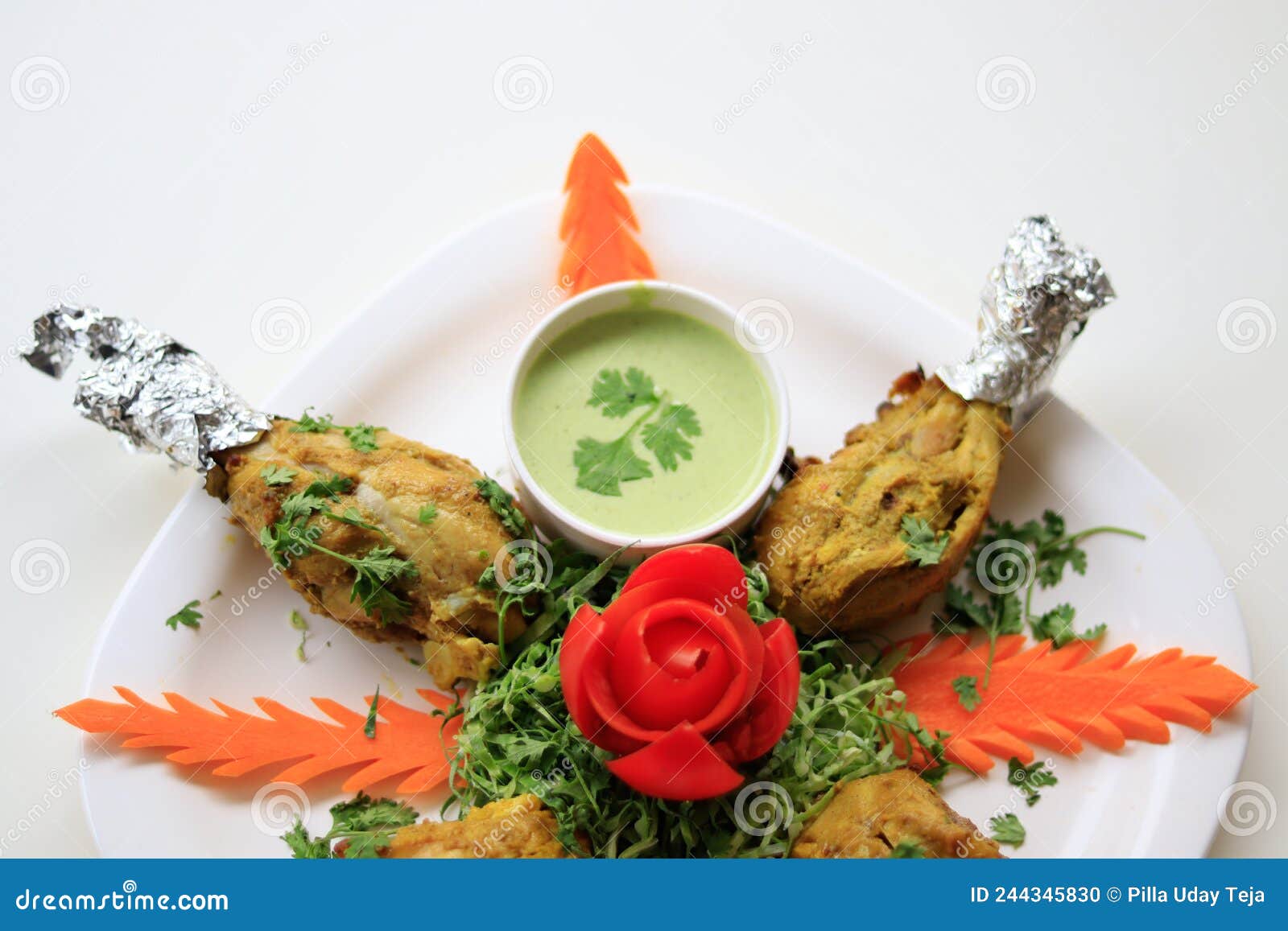 Chicken kalmi kabab stock photo. Image of food, curry - 244345830