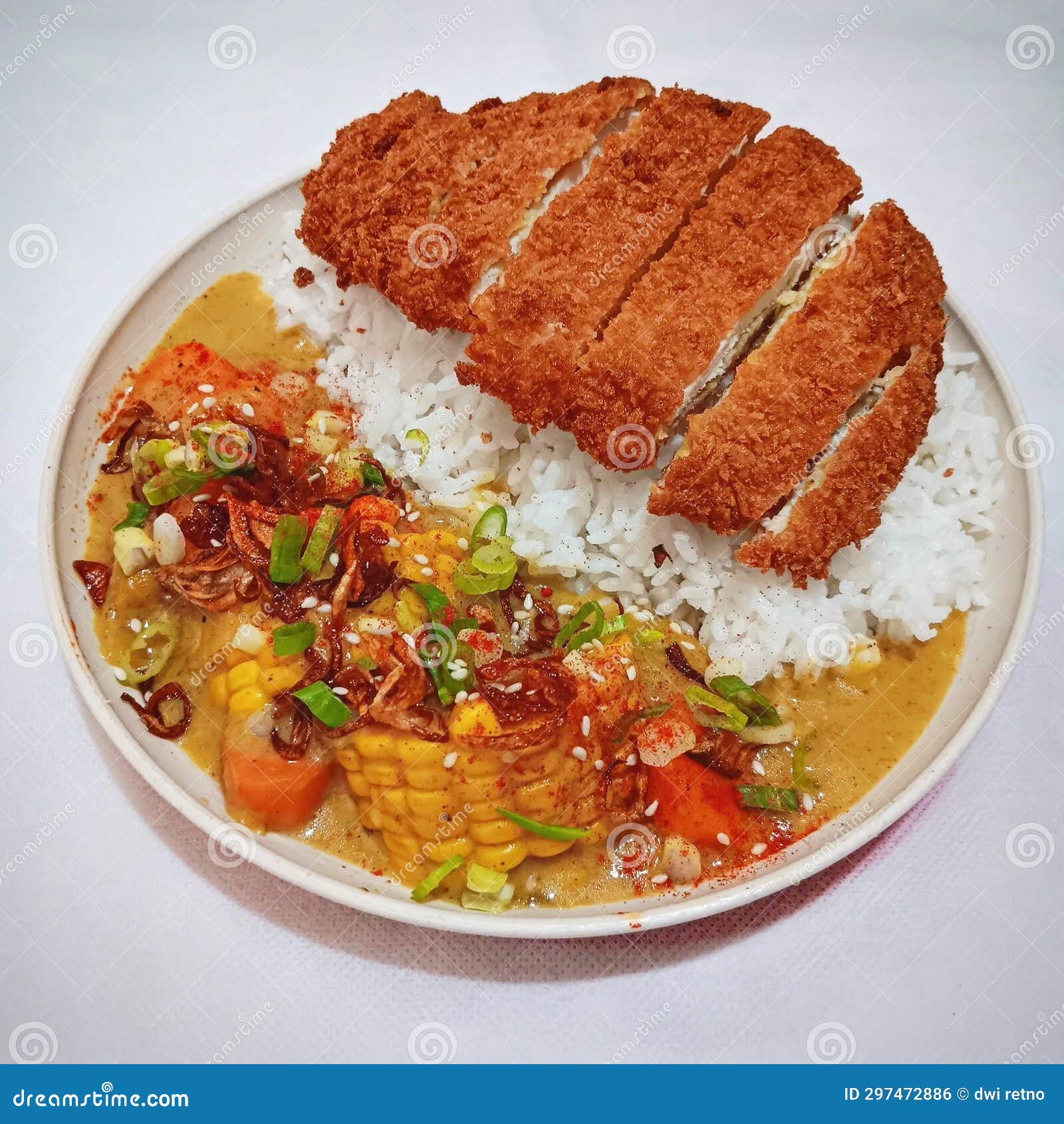 Chicken Katsu Curry Rice for Lunch Stock Photo - Image of lunch ...