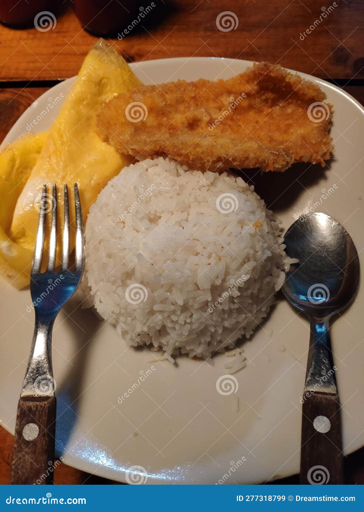 Chicken Katsu and Omelet with Rice Stock Image - Image of katsu, rice ...