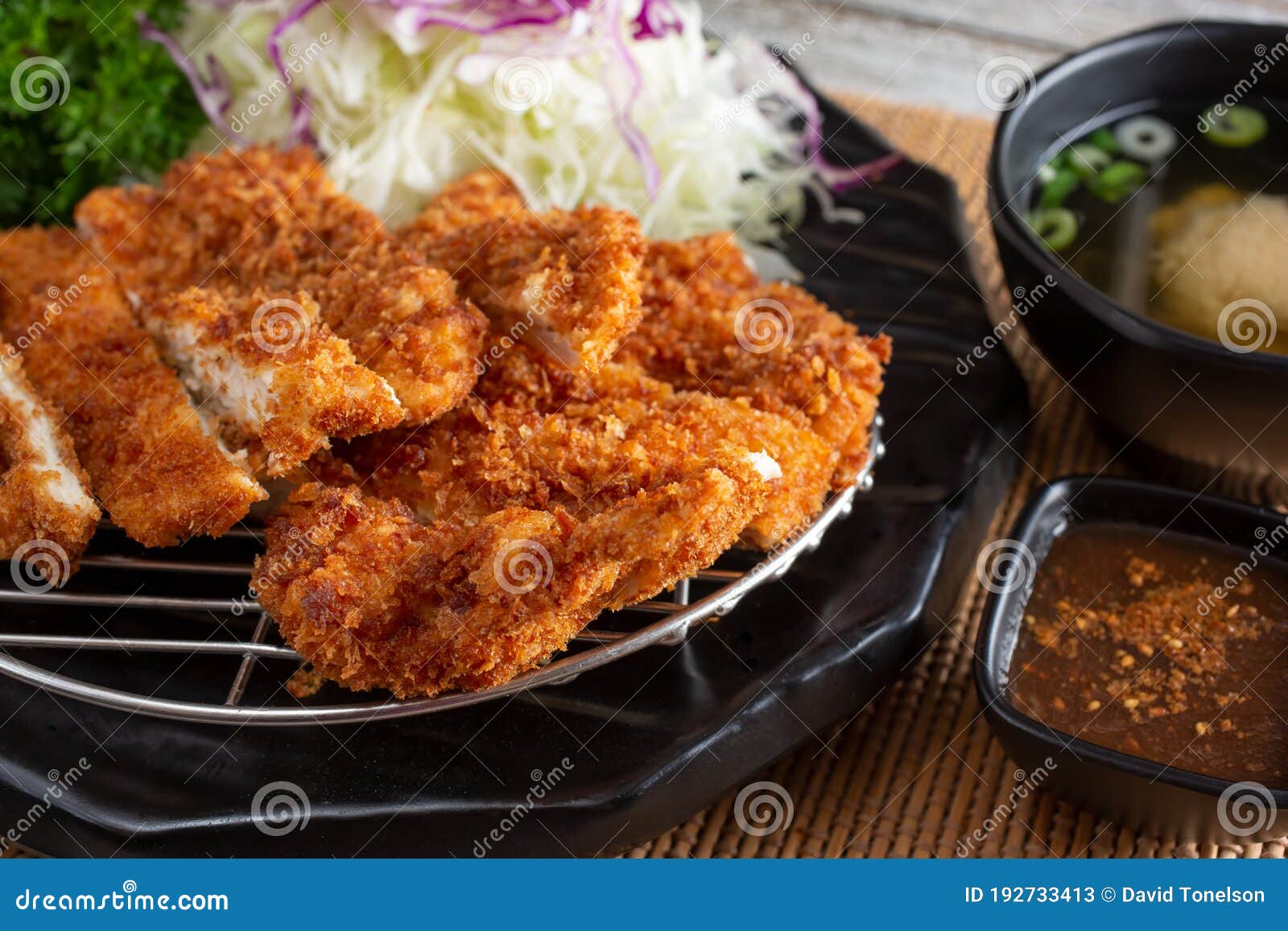 Chicken katsu plate stock image. Image of asian, fork - 192733413