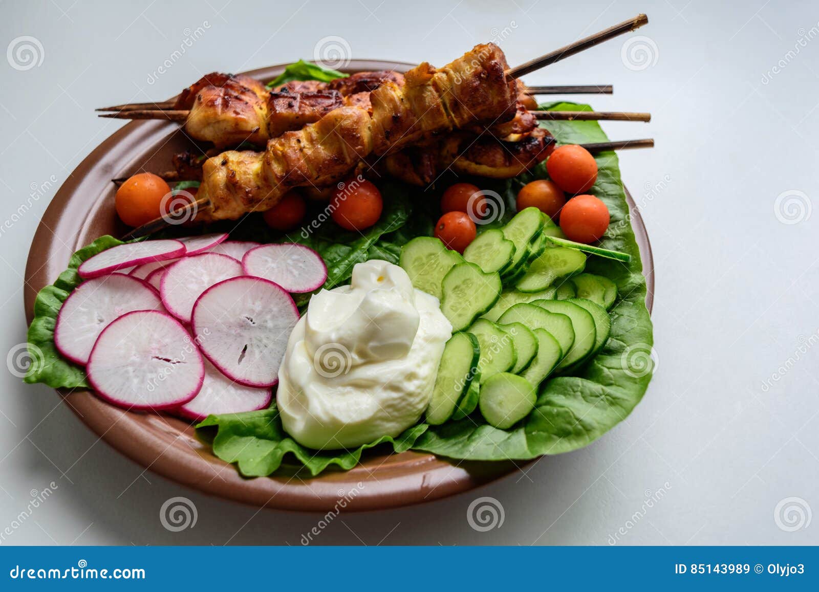 Chicken Kebabs with Vegetables Stock Image - Image of spinach, grill ...