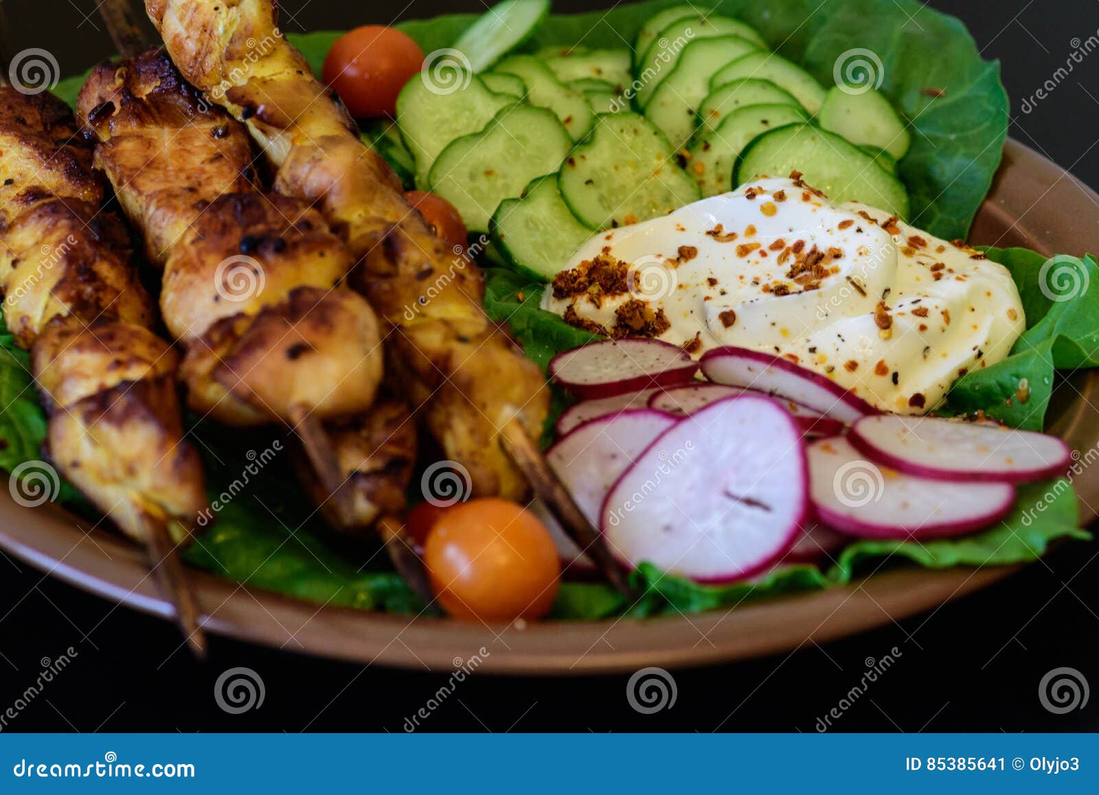 Chicken Kebabs with Vegetables Stock Image - Image of juicy, brown ...
