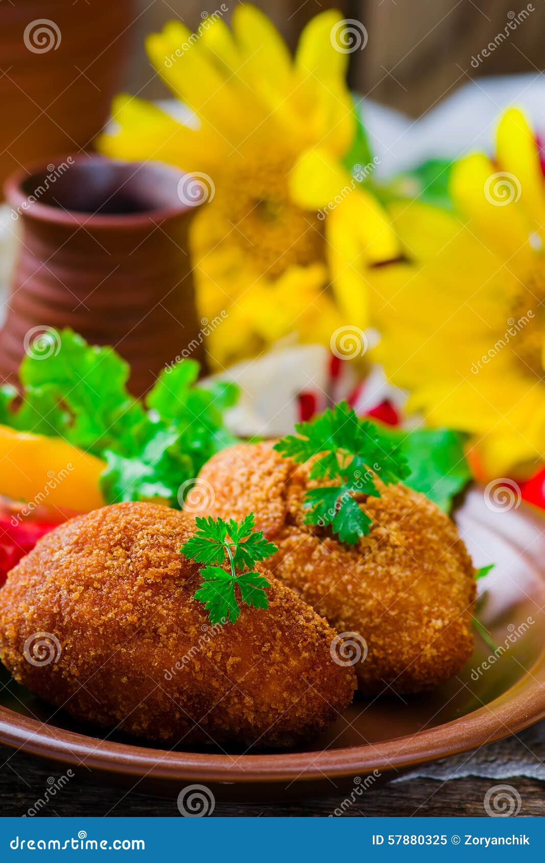 Chicken Kiev stock image. Image of cuisine, meat, parsley - 57880325