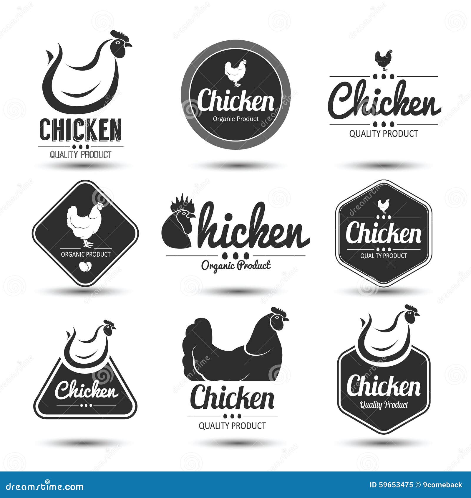 Chicken label stock vector. Illustration of food, label - 59653475