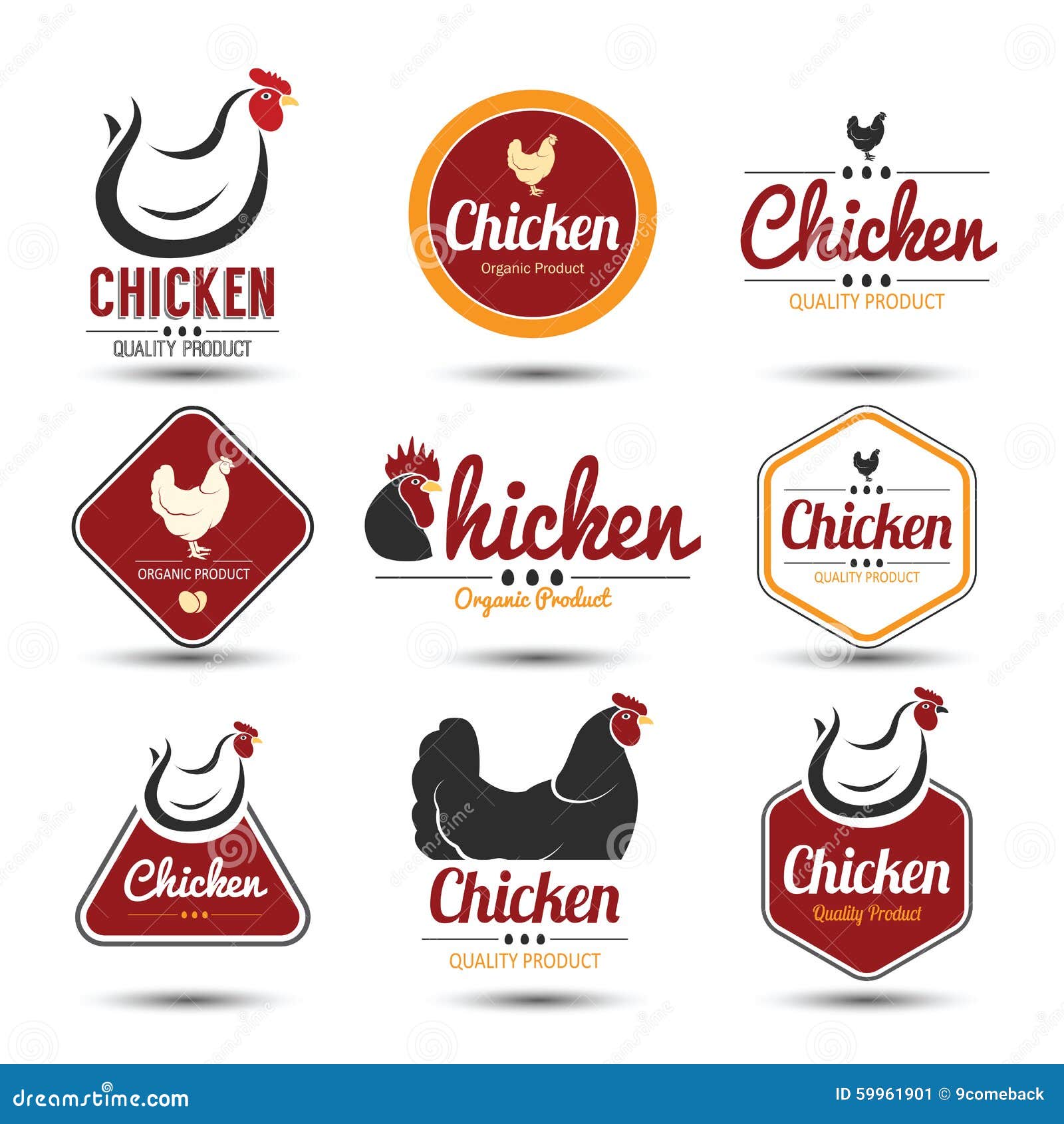 Chicken label stock vector. Illustration of menu, design - 59961901