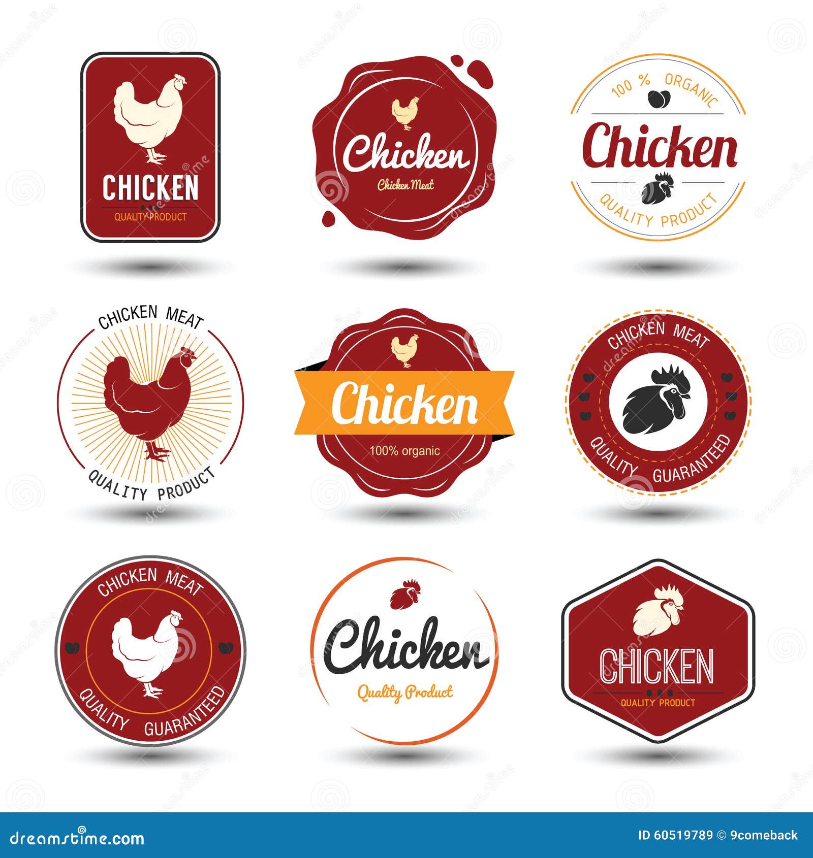 Chicken label stock vector. Illustration of collection - 60519789