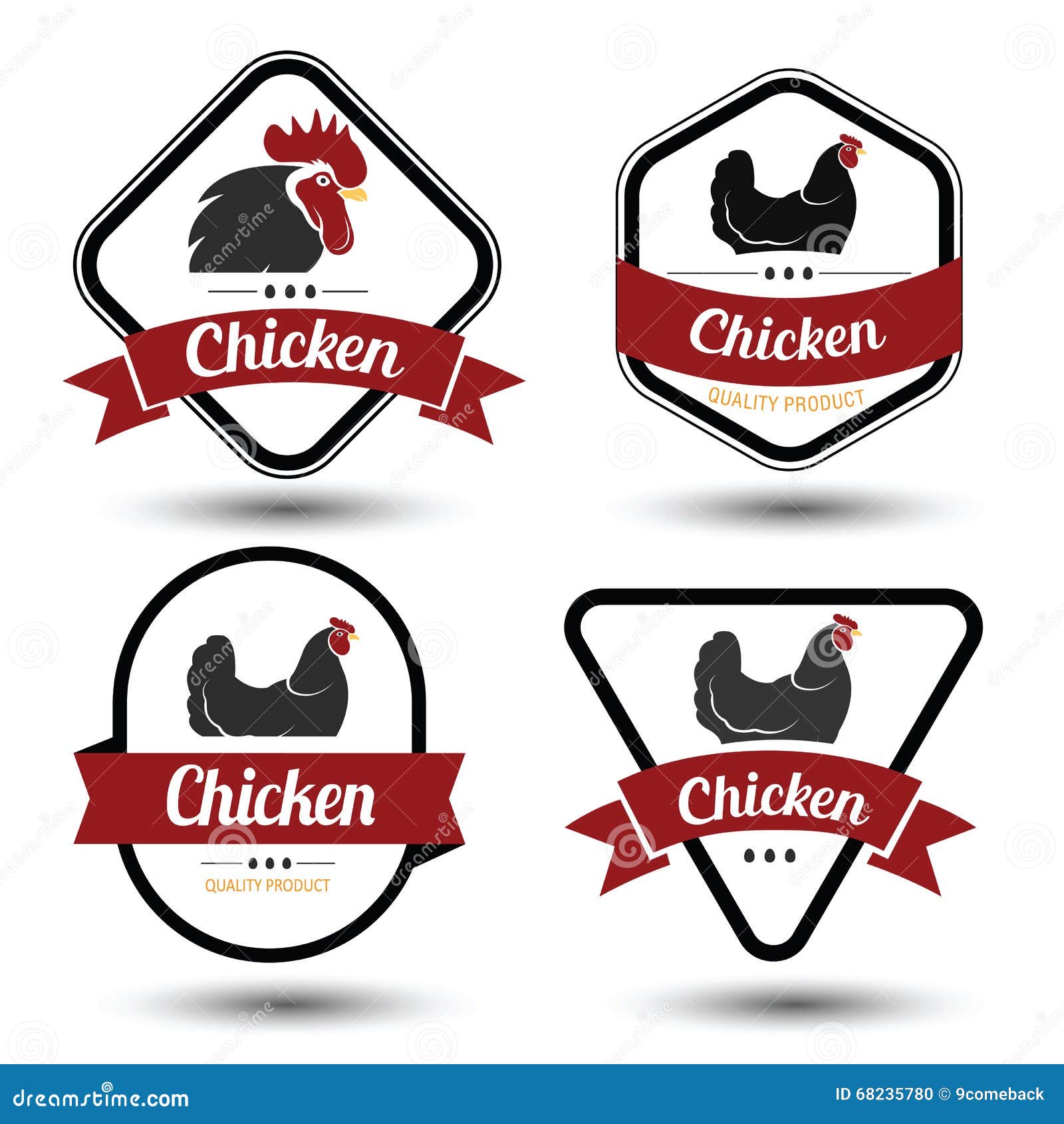 Chicken label 4 stock vector. Illustration of menu, farm - 68235780