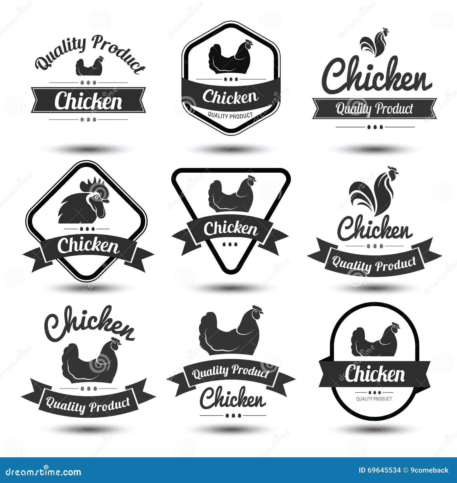 Chicken label 4 stock vector. Illustration of menu, fresh - 69645534