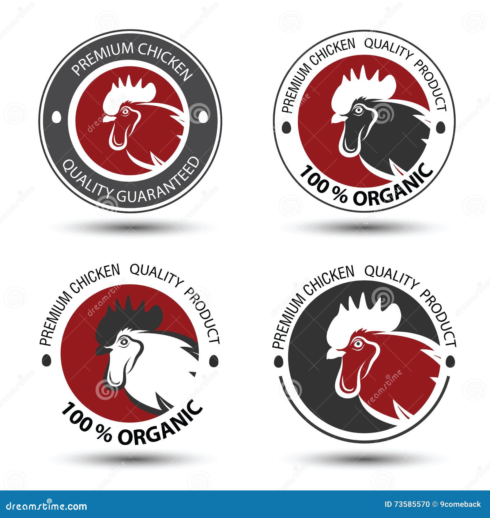 Chicken label stock vector. Illustration of stamp, bird - 73585570
