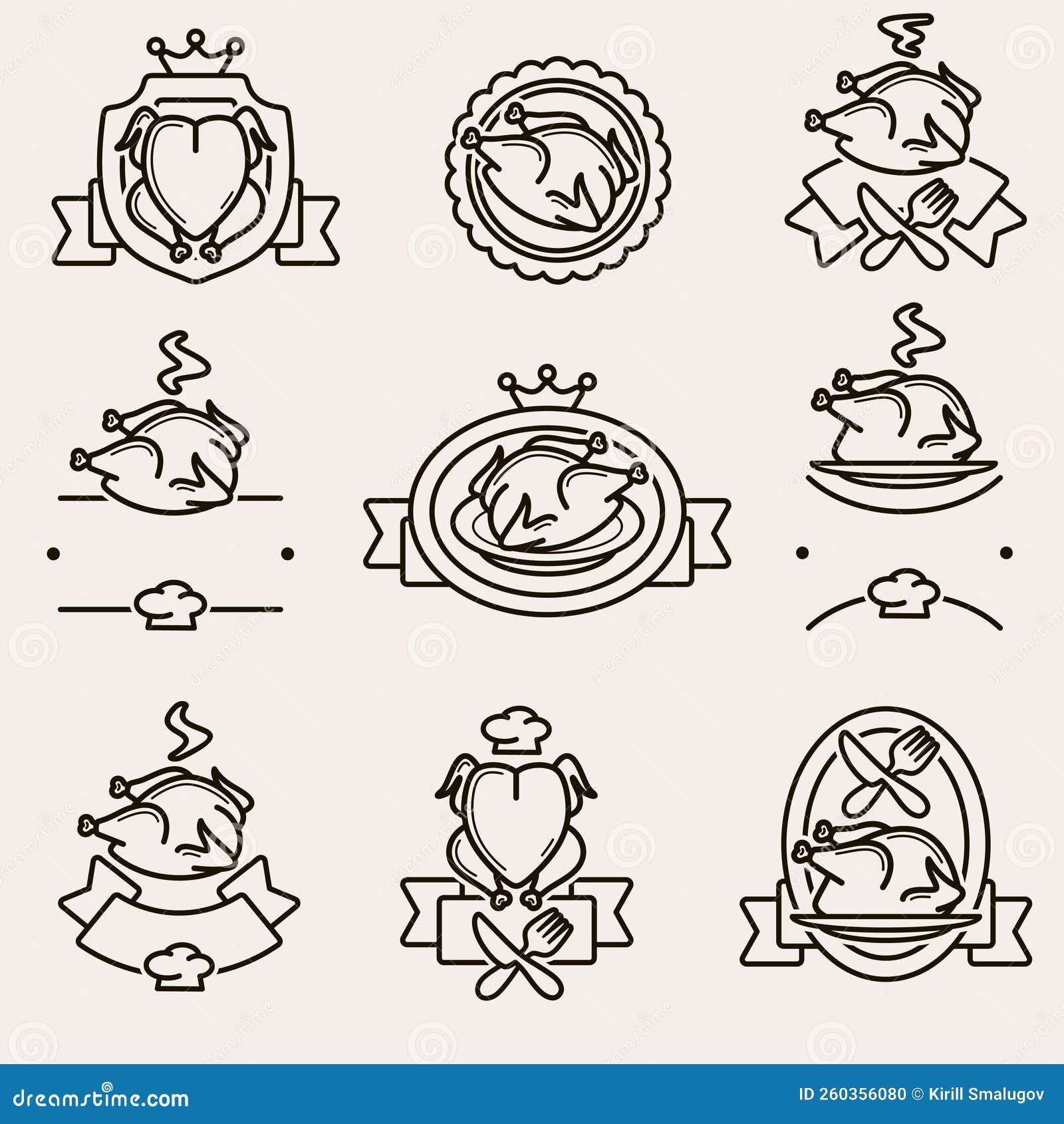 Chicken Labels and Elements Set. Collection Icon Chicken Stock ...