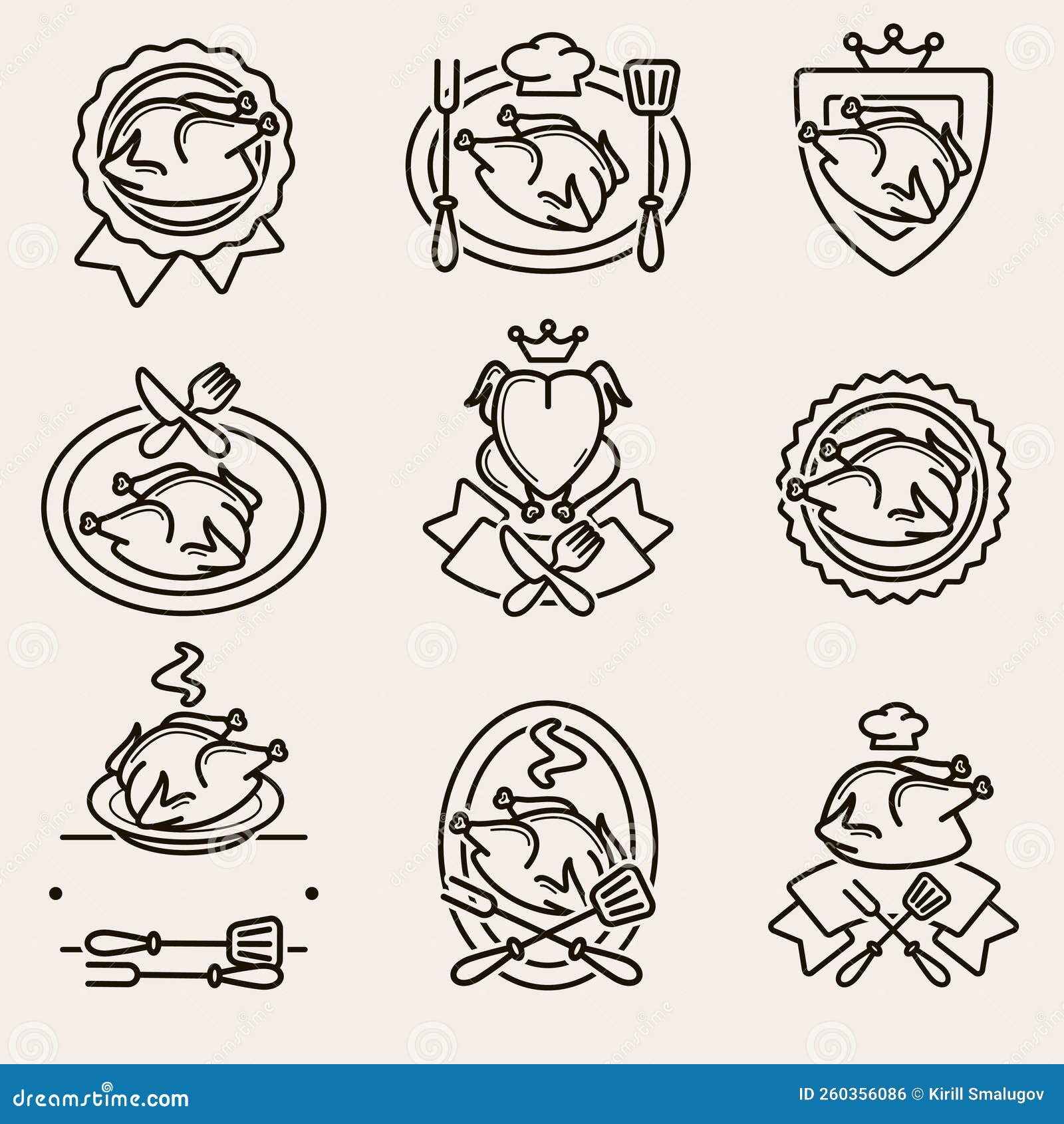 Chicken Labels and Elements Set. Collection Icon Chicken Stock ...