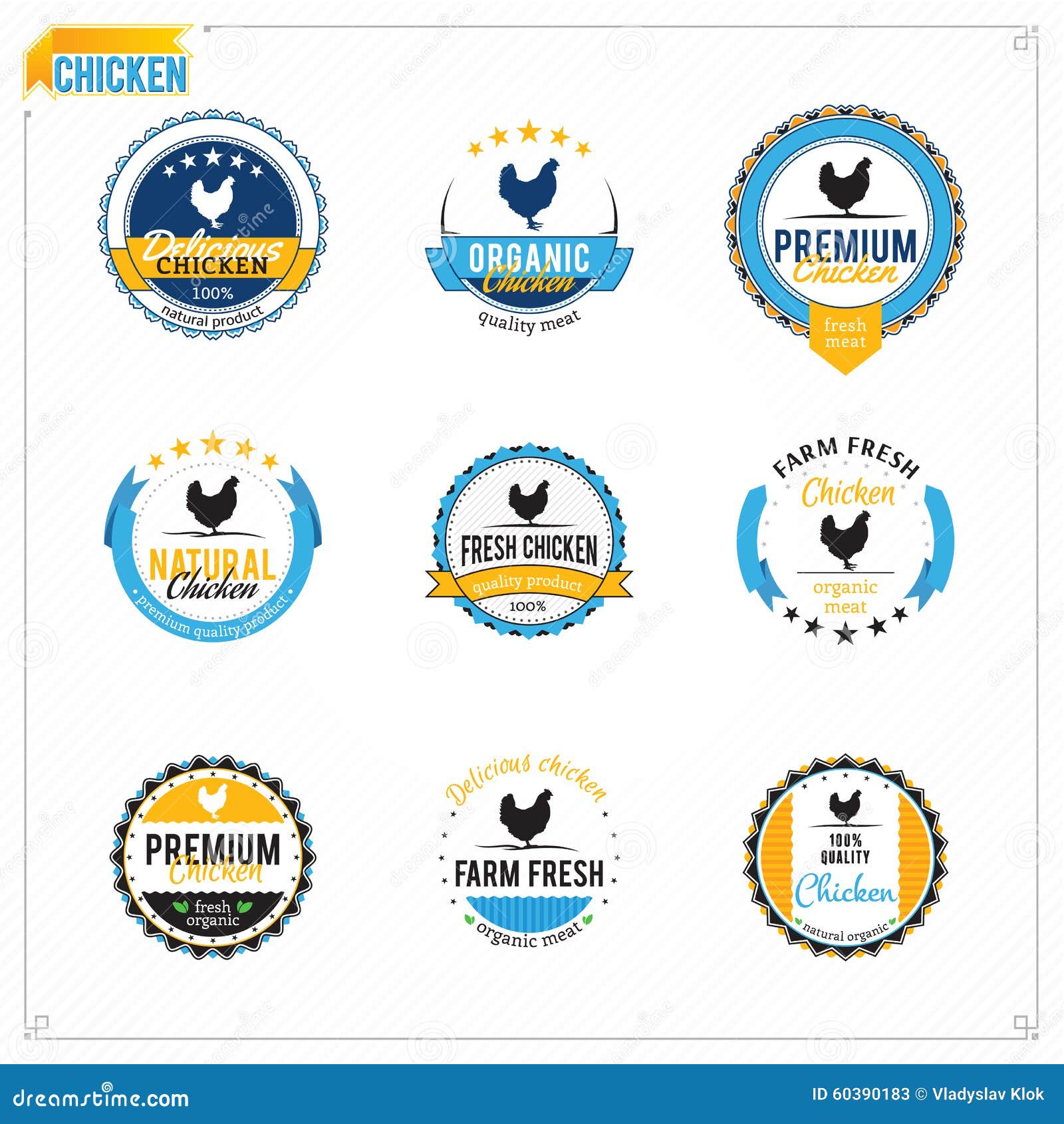 Chicken Labels stock vector. Illustration of poultry - 60390183