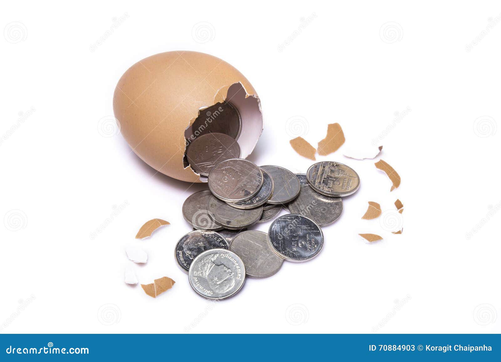 A Chicken Lays an Egg and There is Money Inside Stock Image - Image of ...