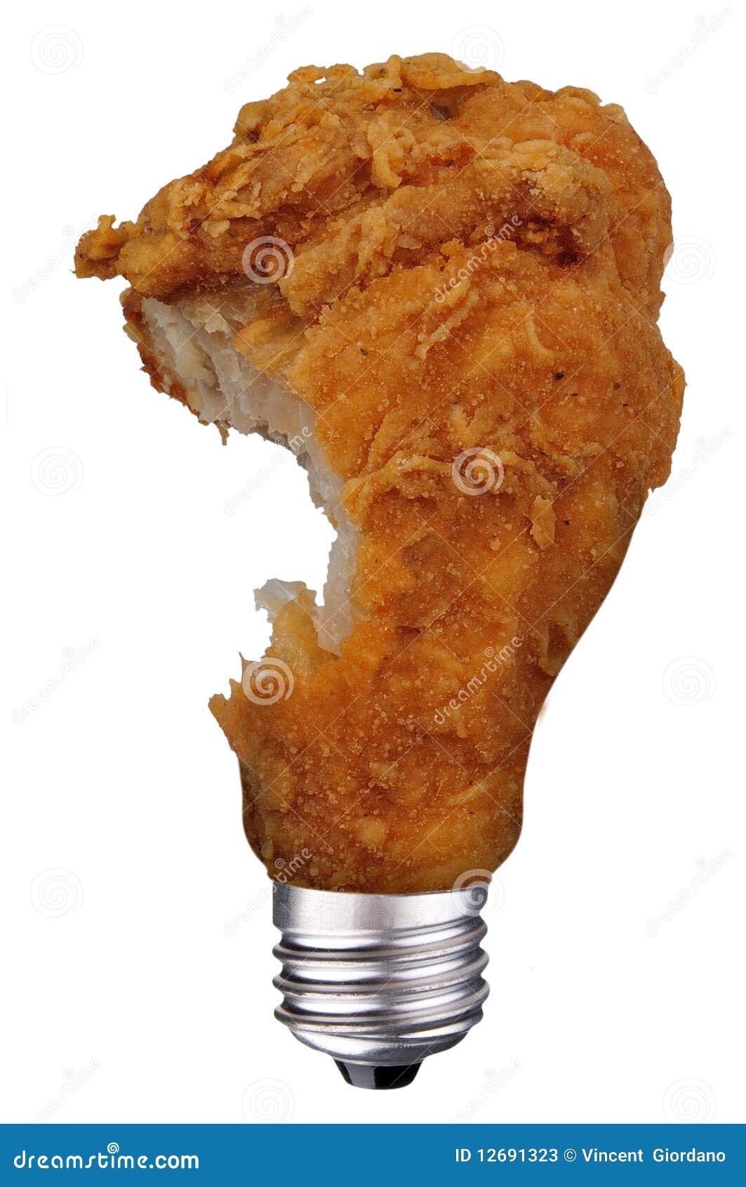 Chicken leg bulb with bite stock image. Image of lamp - 12691323