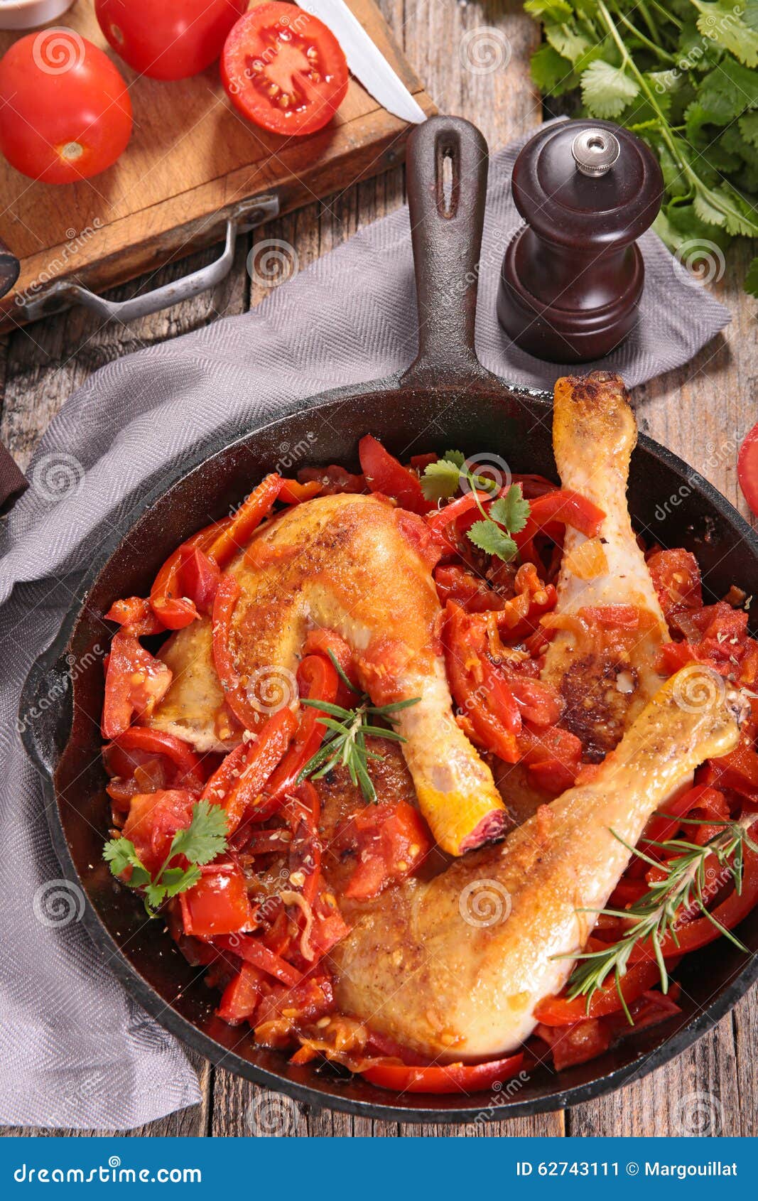 Chicken Leg Cooked with Red Sauce Stock Image - Image of meal, chicken ...