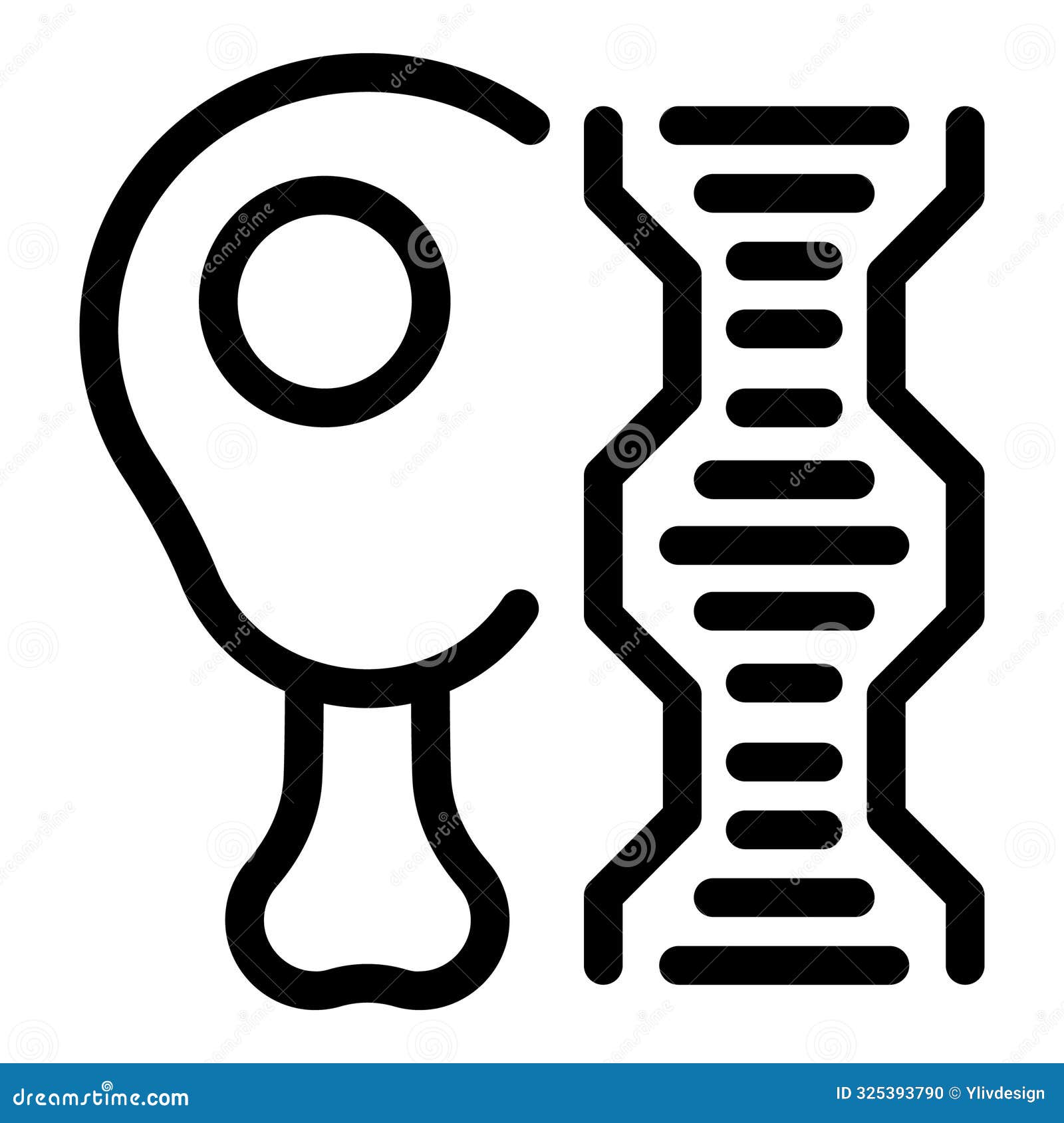 Chicken Leg And Dna Structure Representing Genetically Modified Food ...