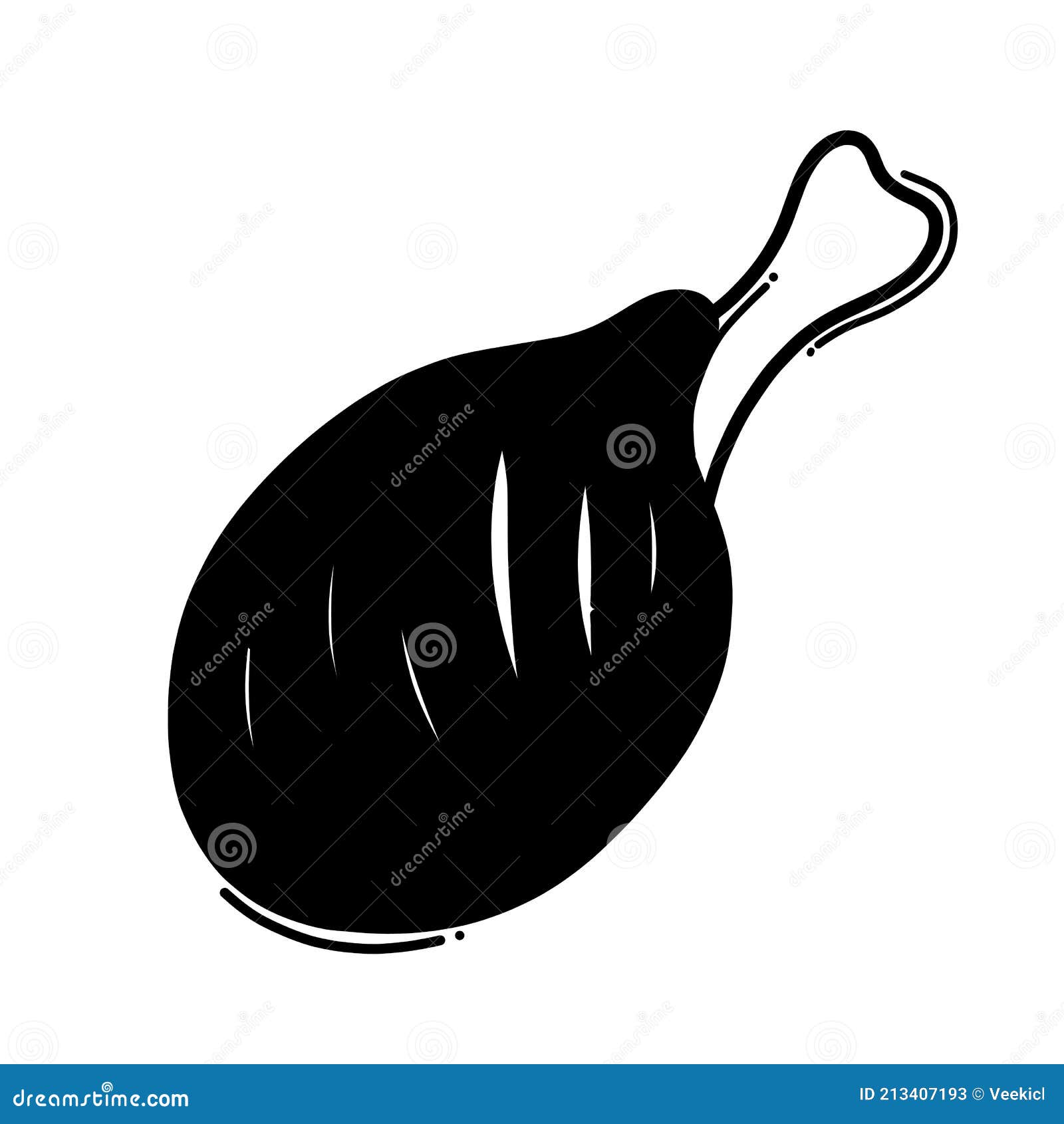 Chicken Leg Doodle Vector Icon. Drawing Sketch Illustration Hand Drawn ...