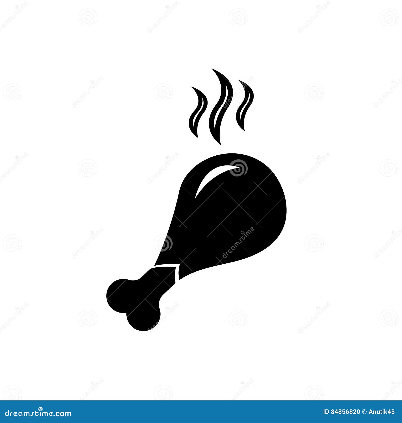 Chicken Leg. Icon. Vector Illustration Stock Vector - Illustration of ...