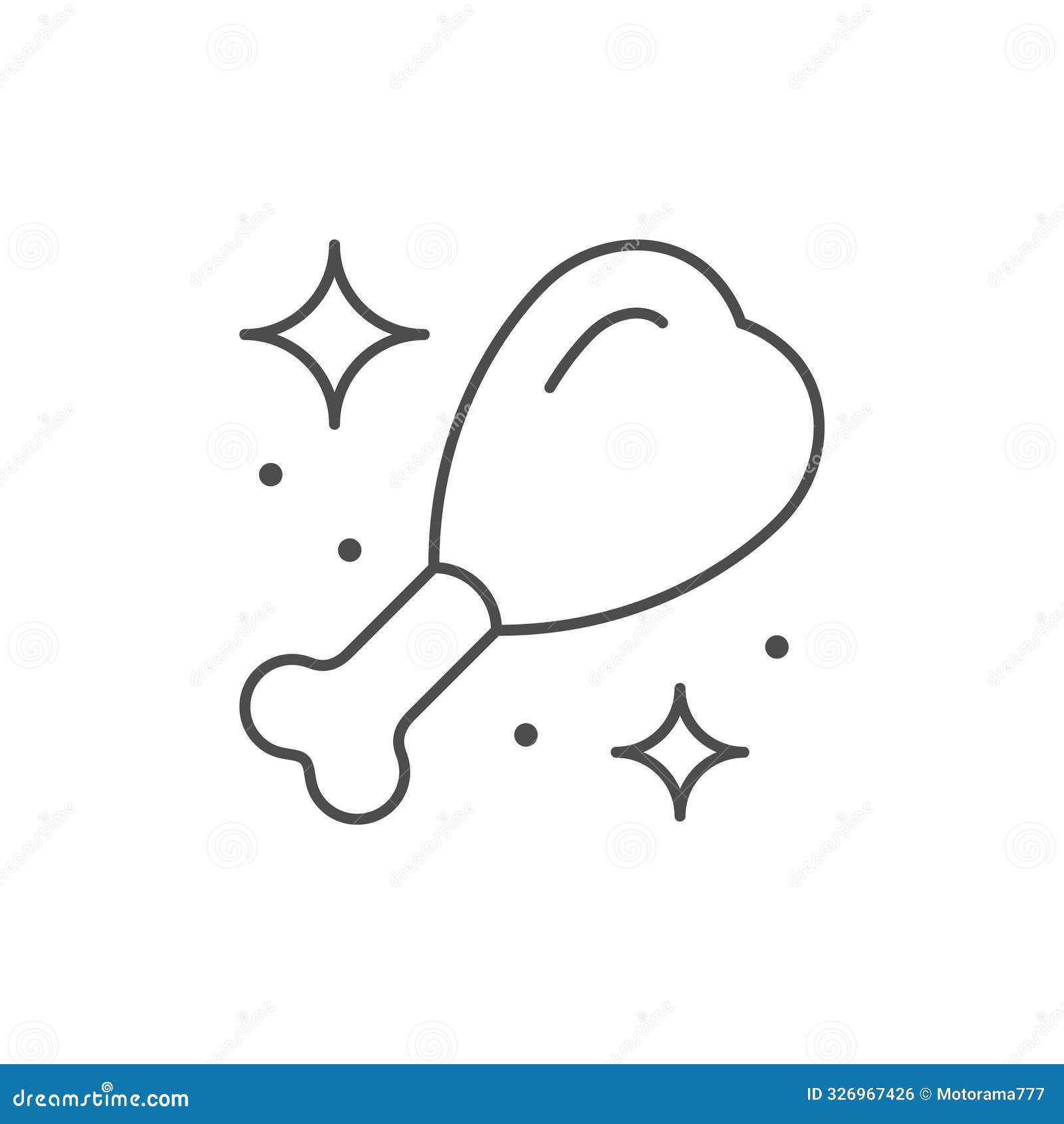 Chicken Leg Line Outline Icon Stock Illustration - Illustration of ...
