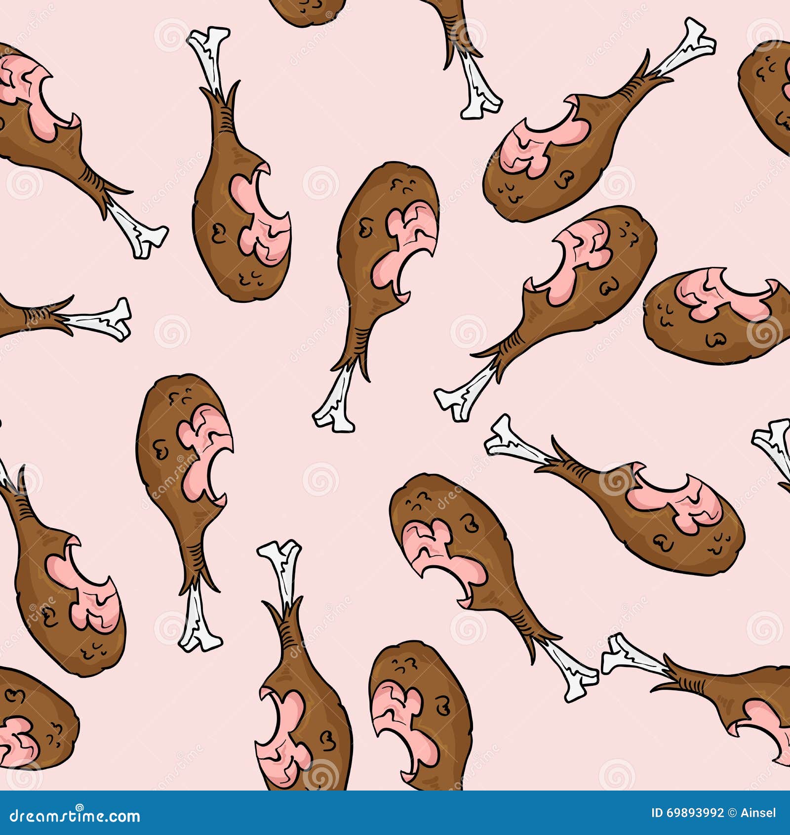 Chicken leg pattern stock vector. Illustration of energy - 69893992