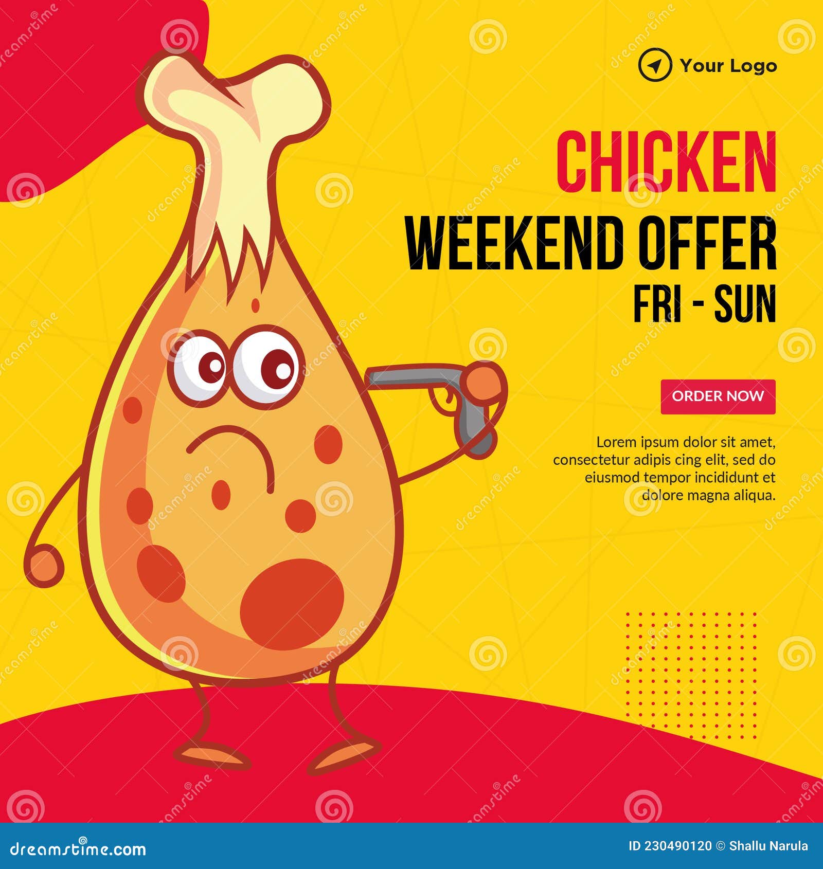 Banner Design of Chicken Weekend Offer Stock Vector - Illustration of ...