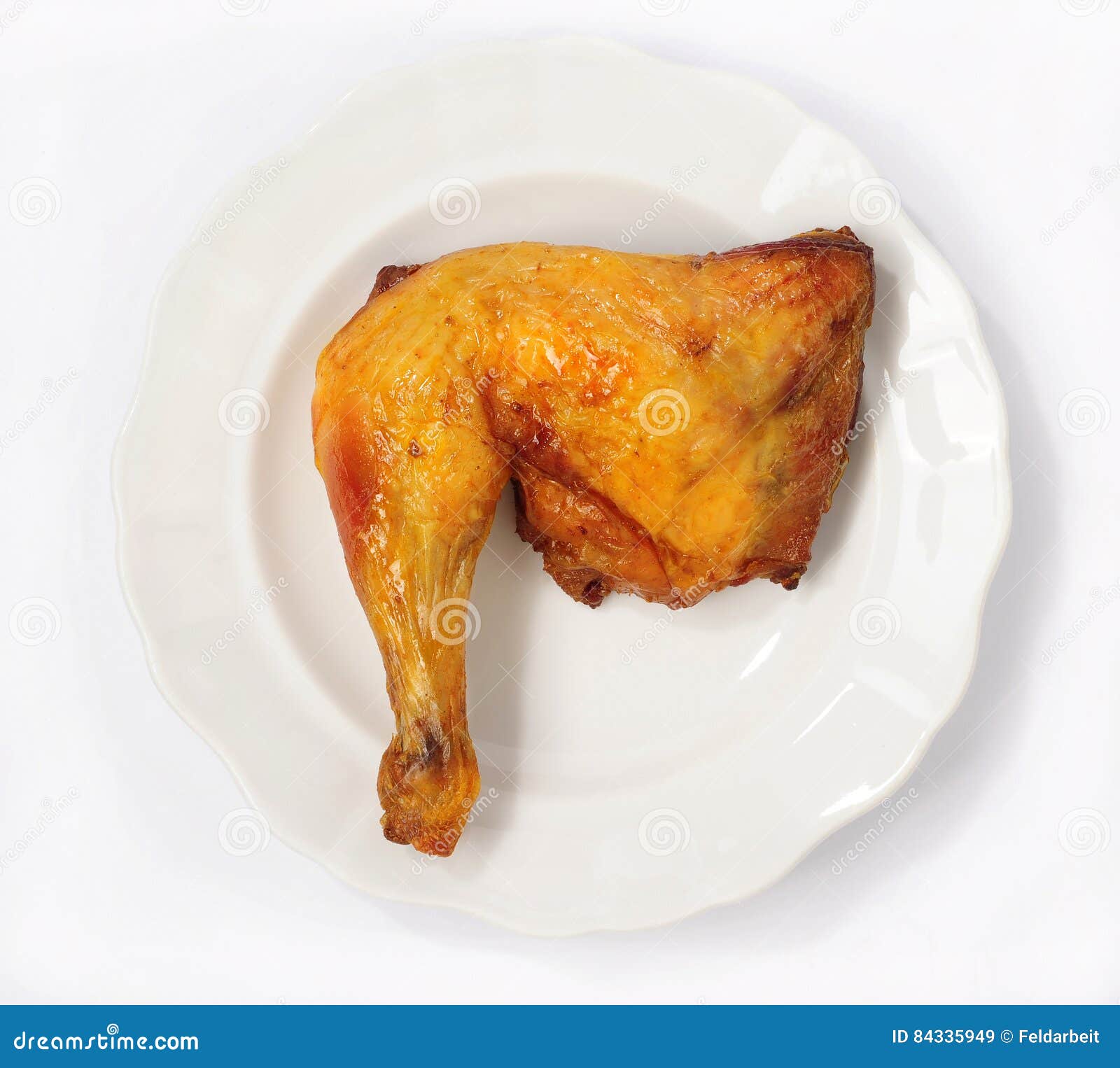 Chicken leg on plate stock image. Image of cuisine, meat - 84335949