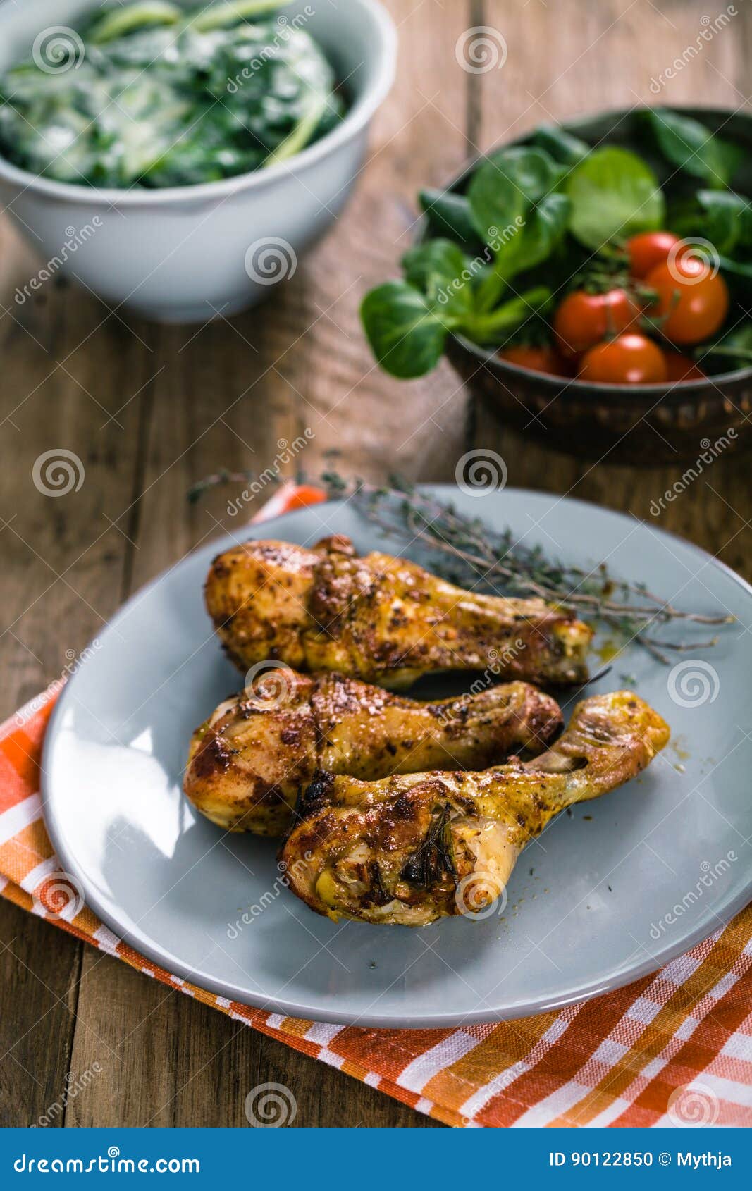 Chicken legs on plate stock photo. Image of nutrition - 90122850