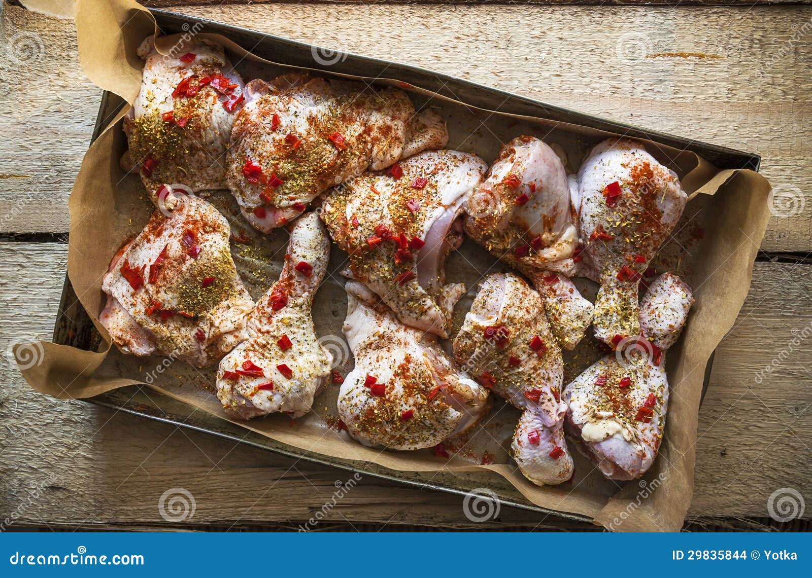 Chicken Legs Ready for Baking Mold Stock Photo - Image of chicken ...