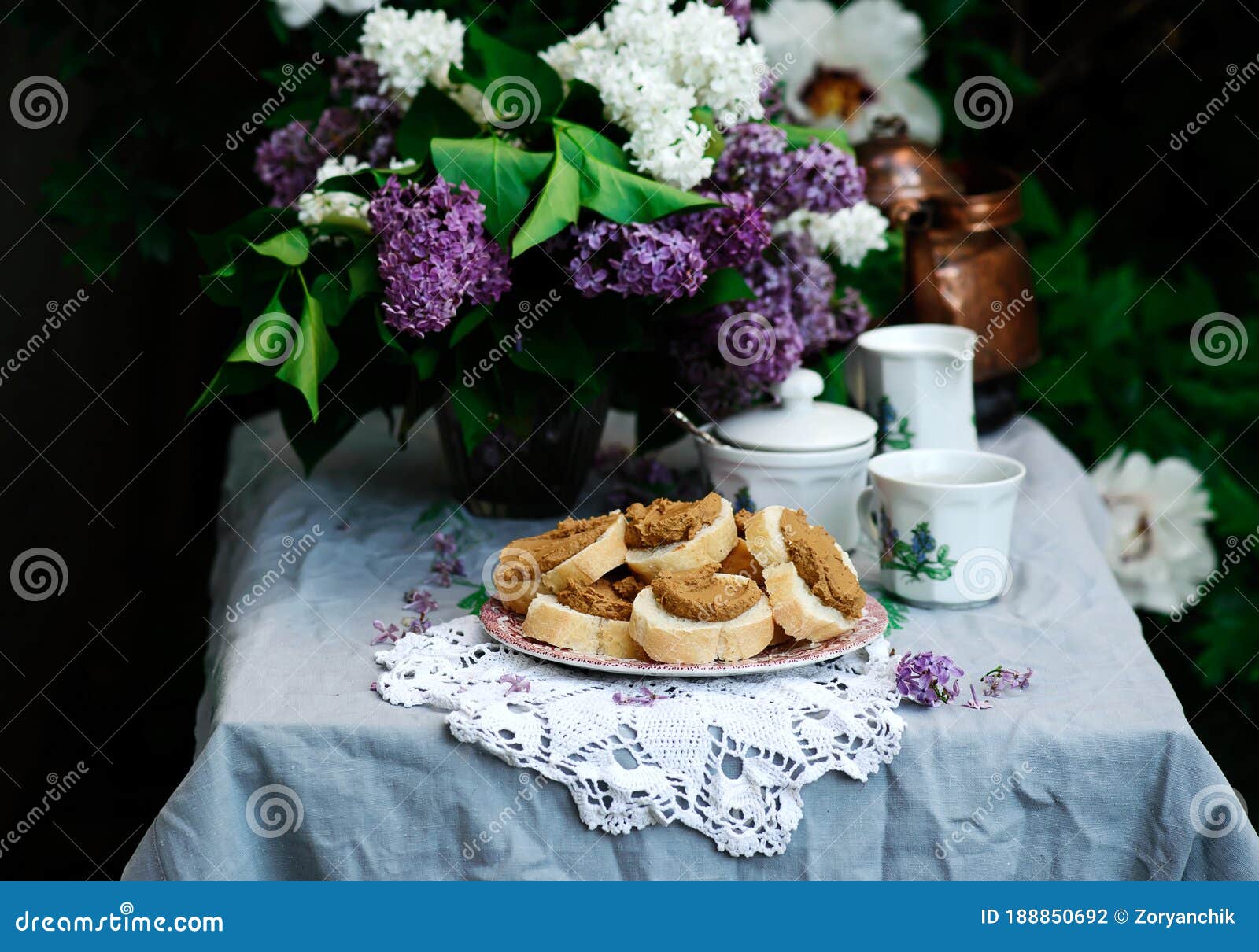 Chicken Liver Pate Canape.style Rustic Stock Photo - Image of hugge ...