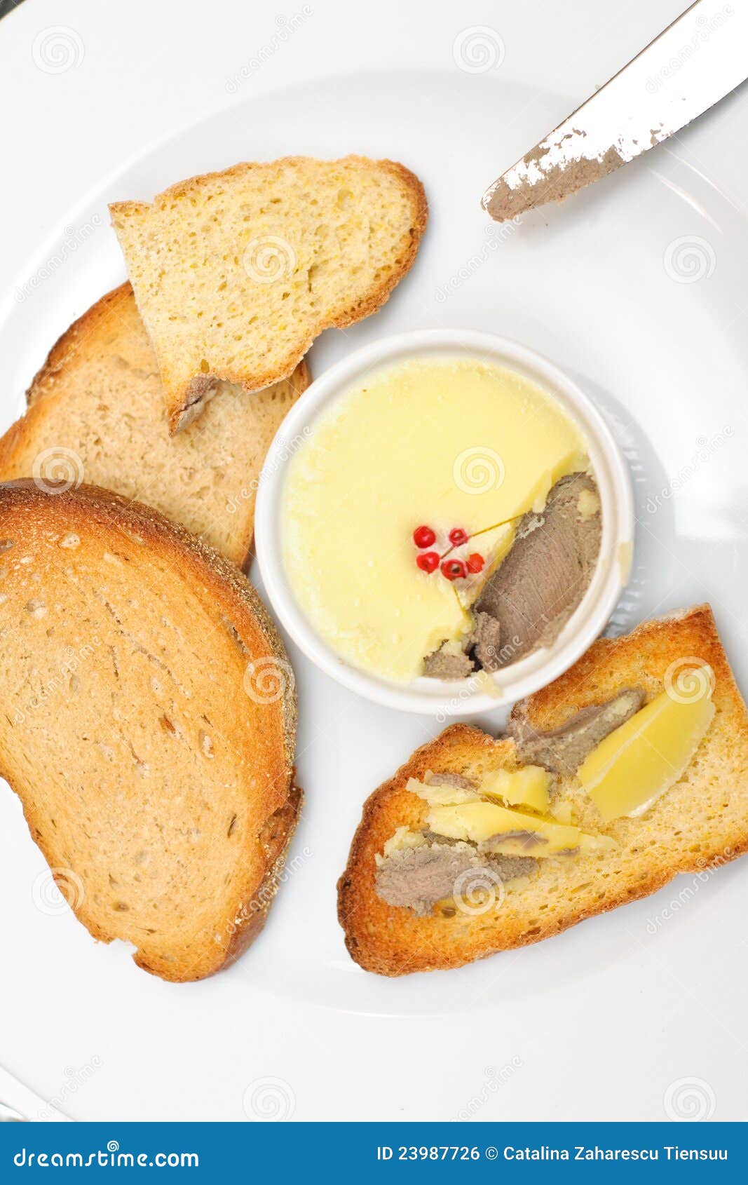 Chicken liver pater stock photo. Image of toast, bread - 23987726