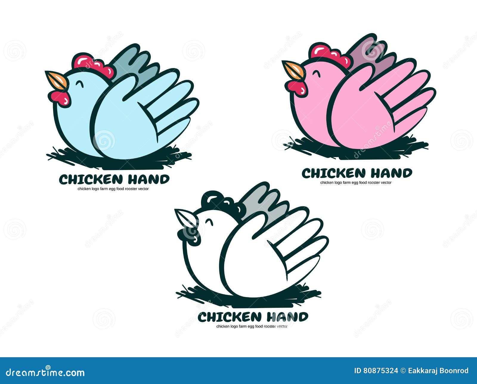 Chicken Logo Hand Nature Health Stock Vector - Illustration of sign ...