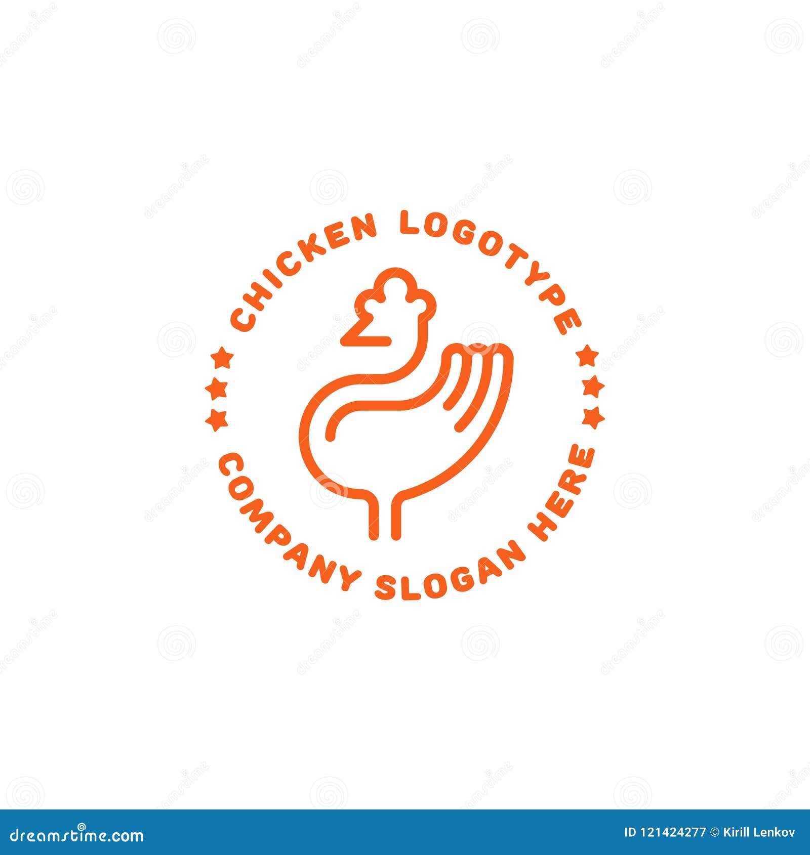 Chicken Logo. Line Icon Design Stock Vector - Illustration of cartoon ...