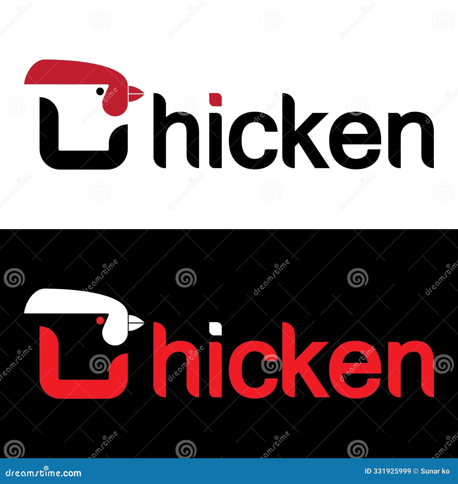 Chicken Logo Typography Lettering with Letter C Concept Design Idea ...