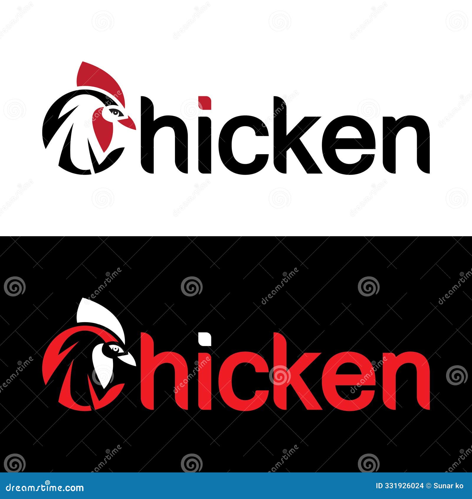 Chicken Logo Typography Lettering with Letter C Concept Design Idea ...
