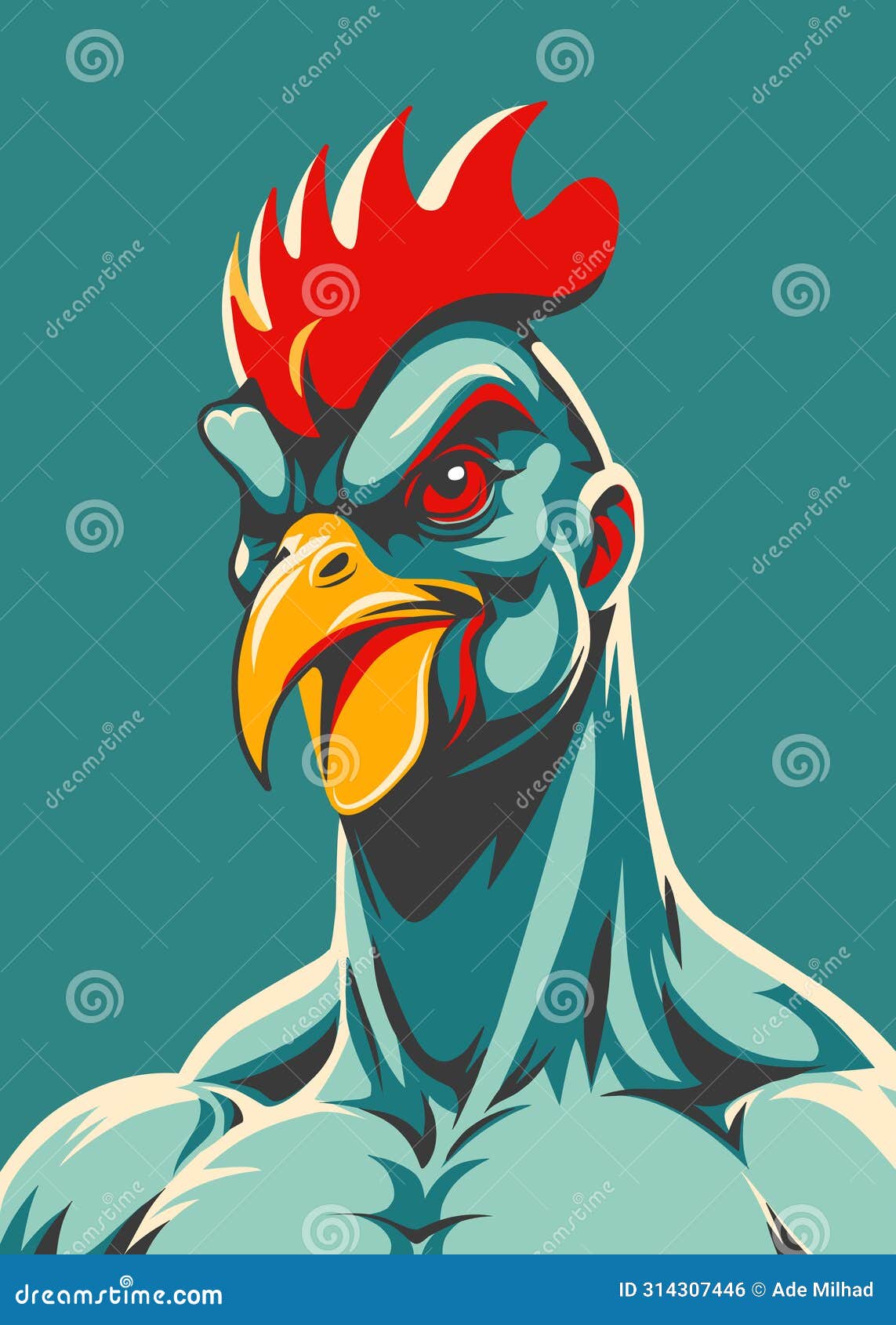 Chicken Man stock photo. Illustration of fitness, bodybuilder - 314307446
