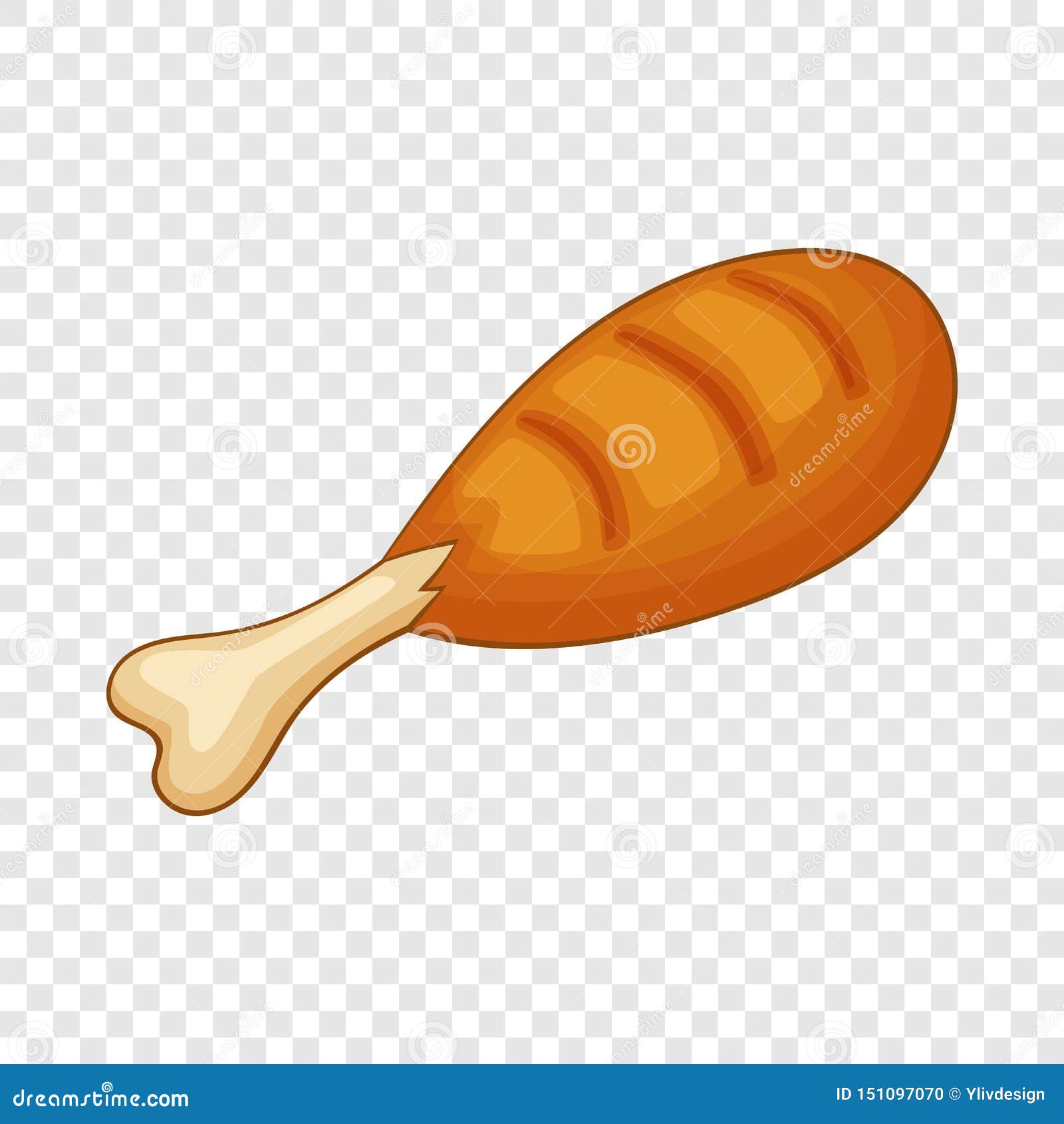 Chicken Meat on the Bone Icon, Cartoon Style Stock Vector ...