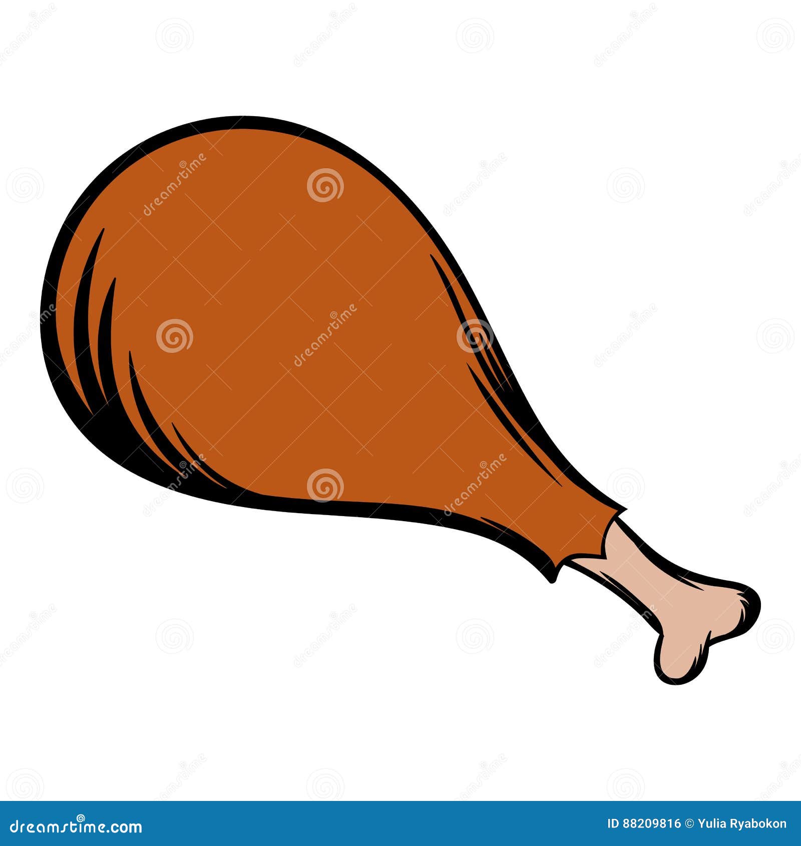 Chicken Meat on the Bone Icon Cartoon Stock Vector - Illustration of ...