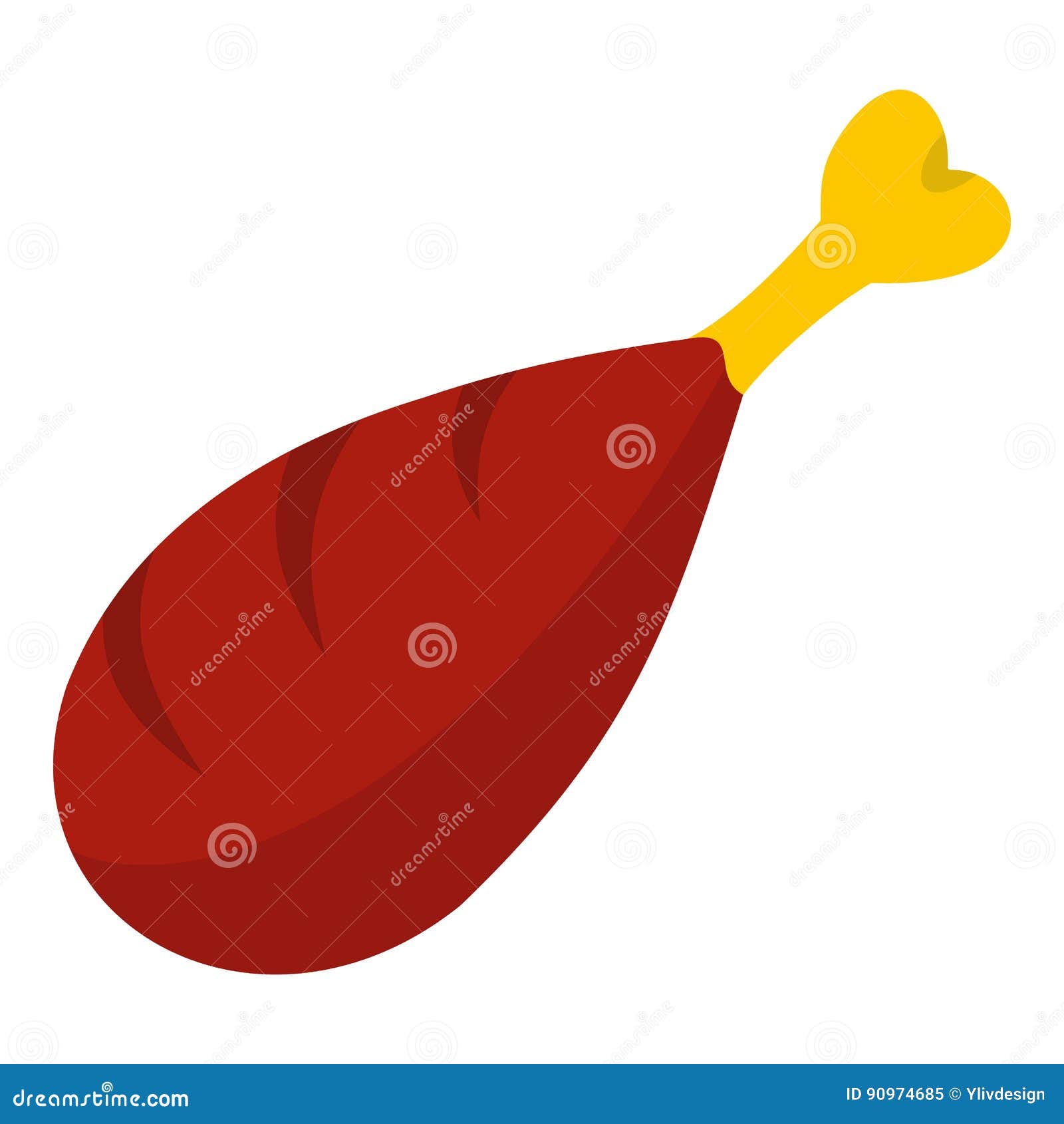Chicken Meat on the Bone Icon Isolated Stock Vector - Illustration of ...
