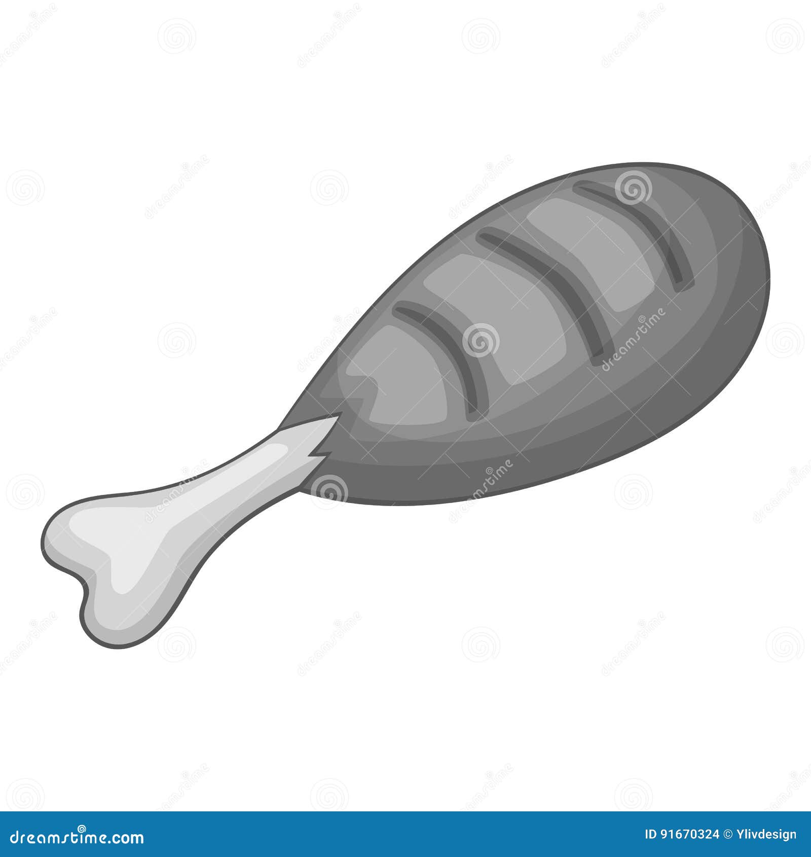 Chicken Meat on the Bone Icon Monochrome Stock Vector - Illustration of ...