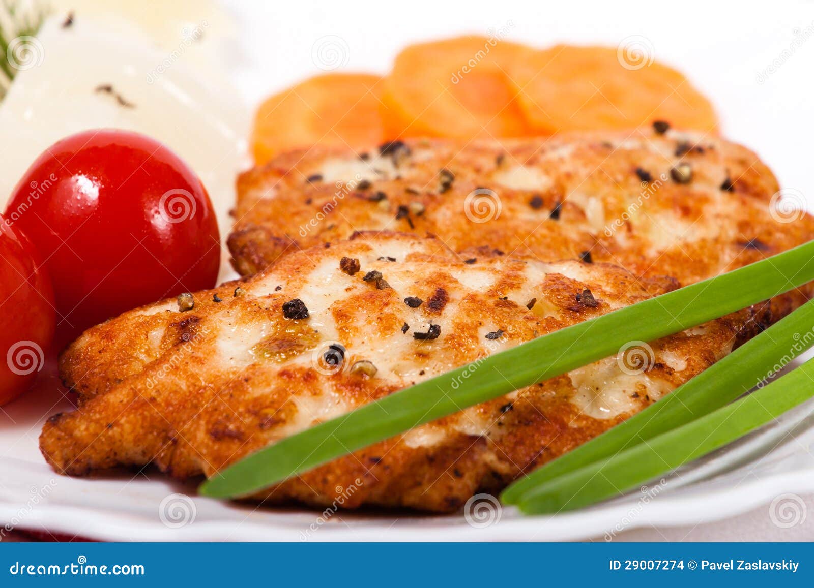 Chicken Meat Cutlet with Vegetables Stock Photo - Image of color, salty ...