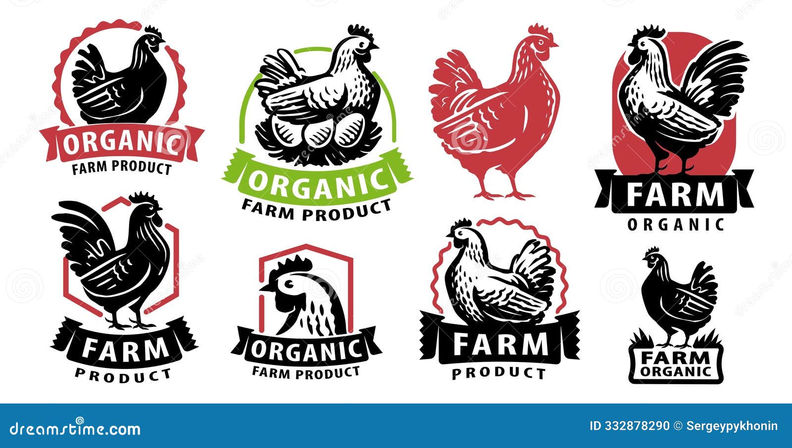 Chicken Meat, Eggs Set of Emblems and Logos. Set of Labels for ...