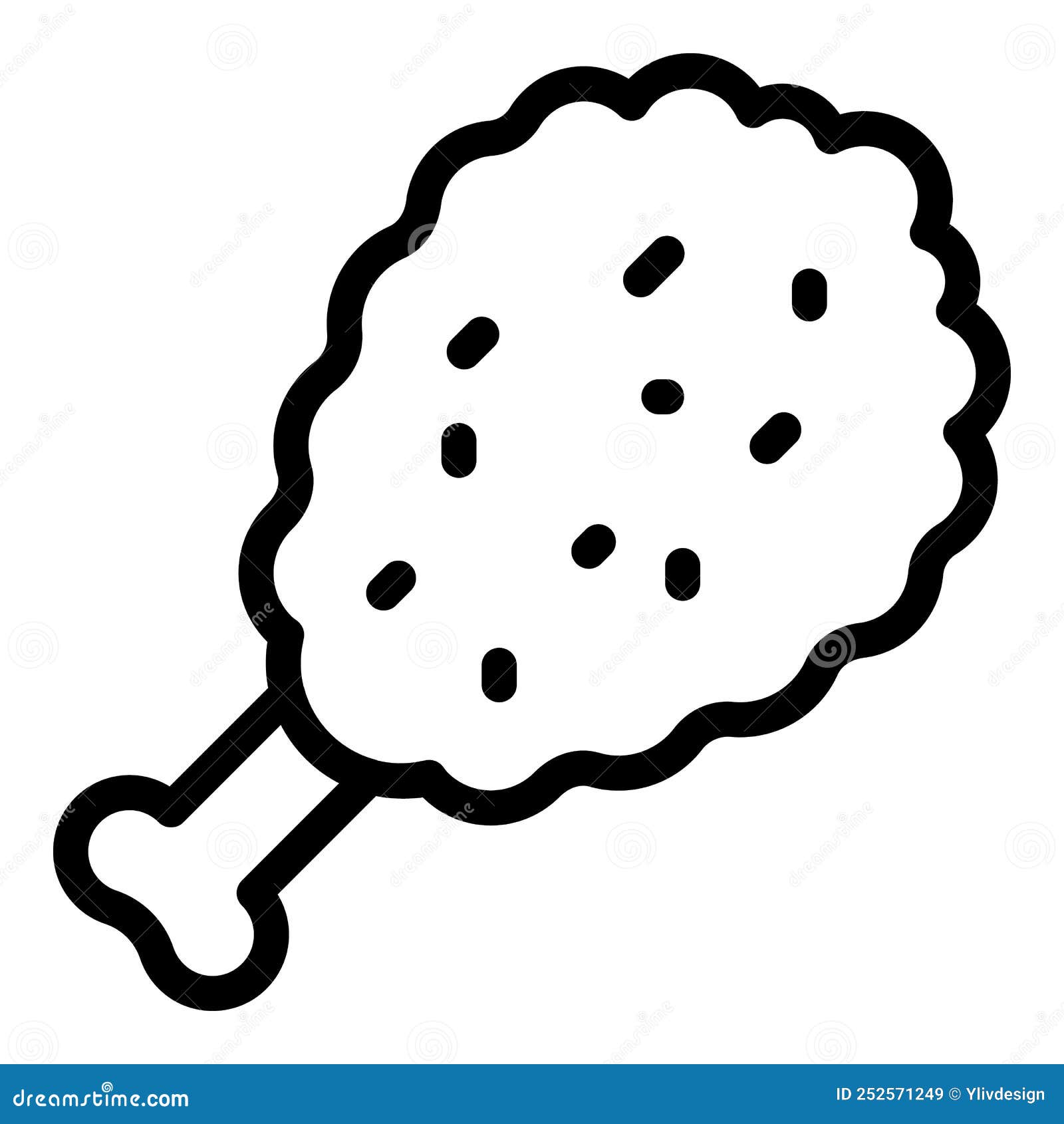 Chicken Meat Icon Outline Vector. Nugget Food Stock Vector ...