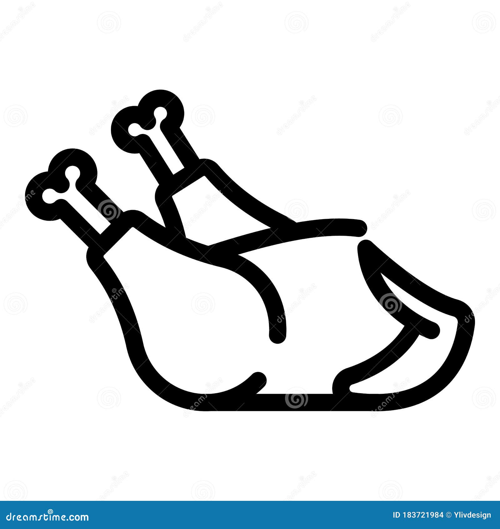 Chicken Meat Icon, Outline Style Stock Vector - Illustration of object ...